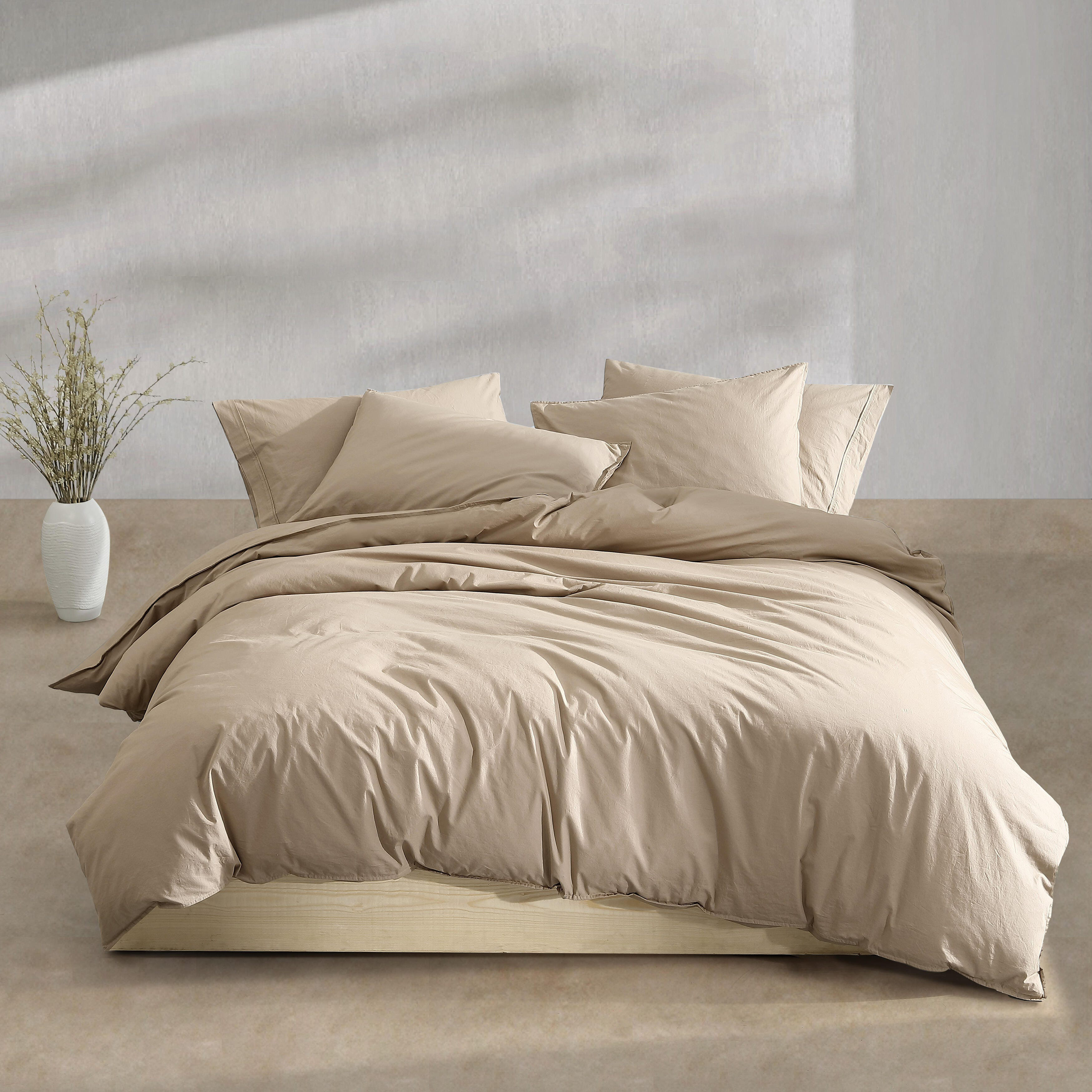 Calvin Klein Washed Percale Solid Cotton Duvet Cover Set & Reviews ...