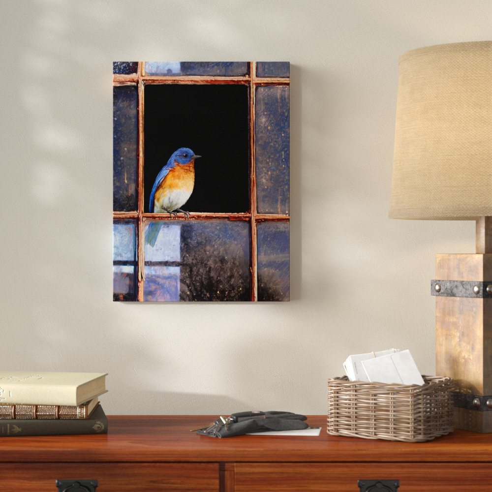 Millwood Pines 'Bluebird Window' Acrylic Painting Print on Wrapped ...