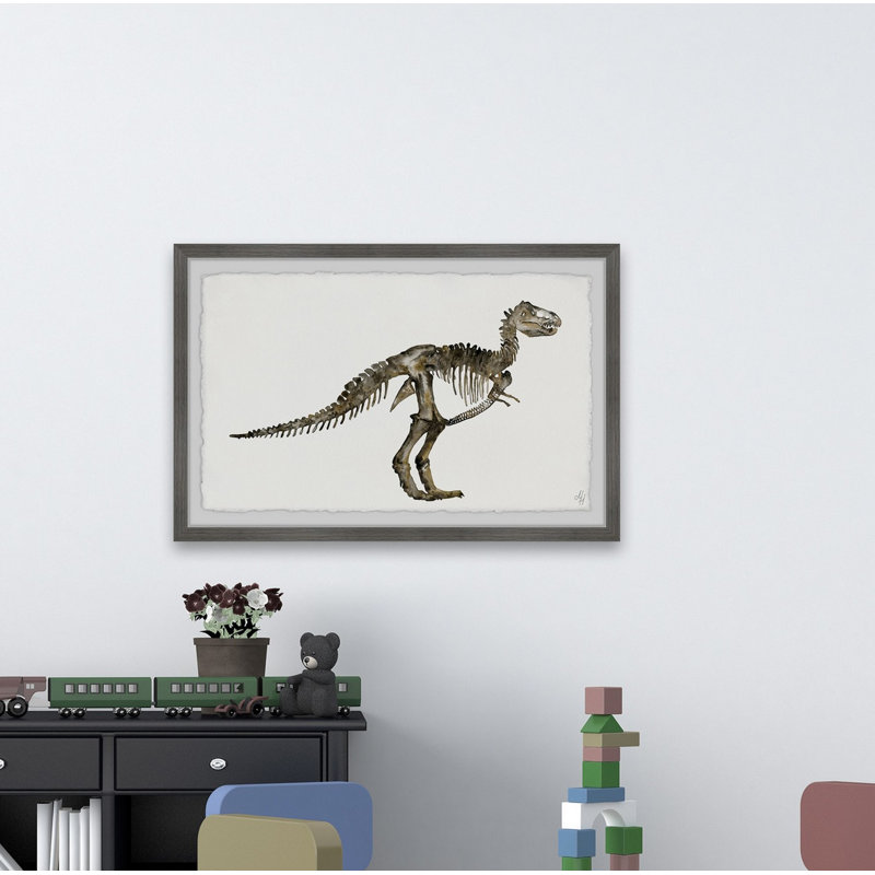 Isabelle & Max™ Brophy 'Dinosaur Skeleton' Framed Print | Wayfair