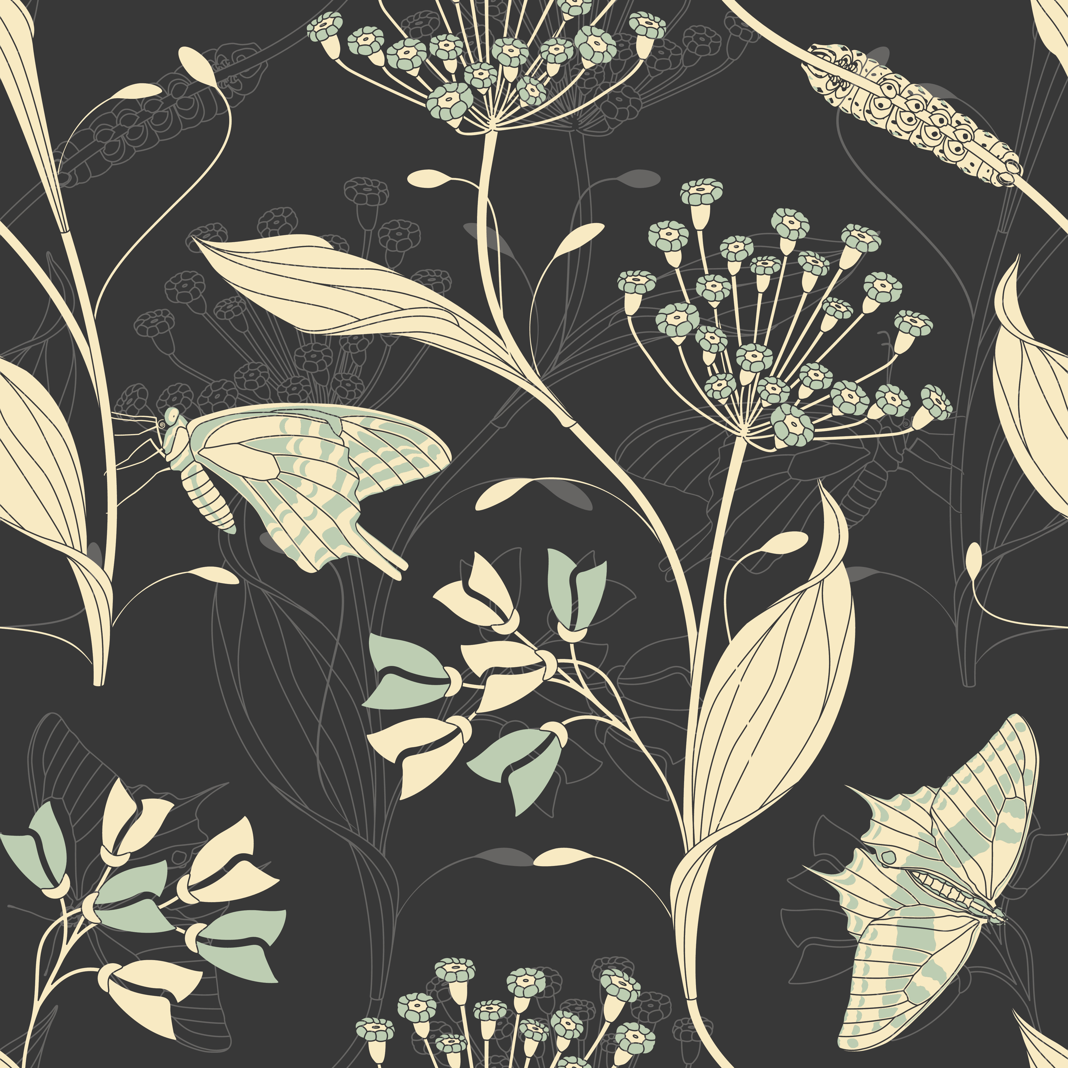 Wildon Home® Nazlini Butterfly Illustration - Wrapped Canvas Graphic ...