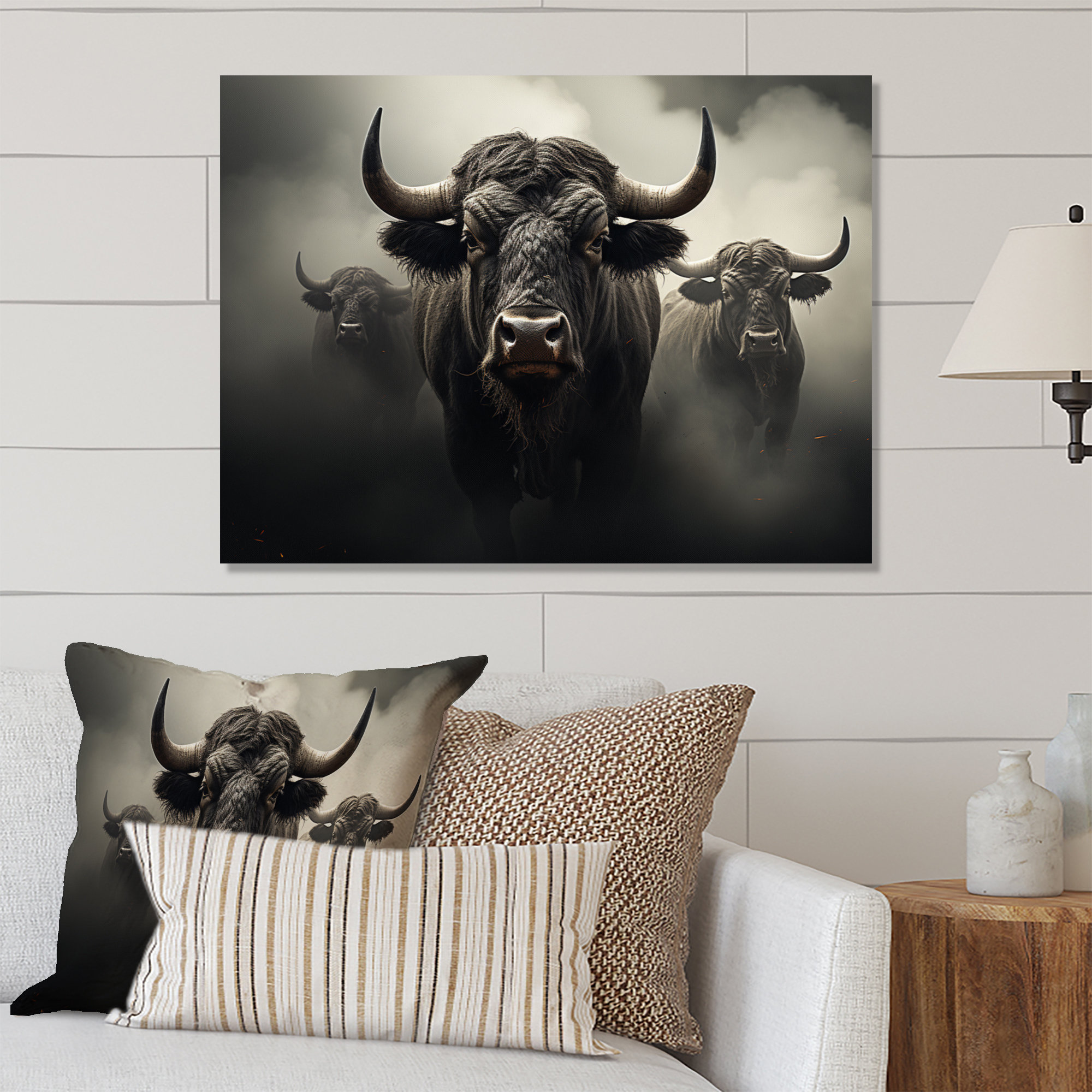 Union Rustic Grey Buffalo Gentle Guardians II - Animals Metal Wall ...