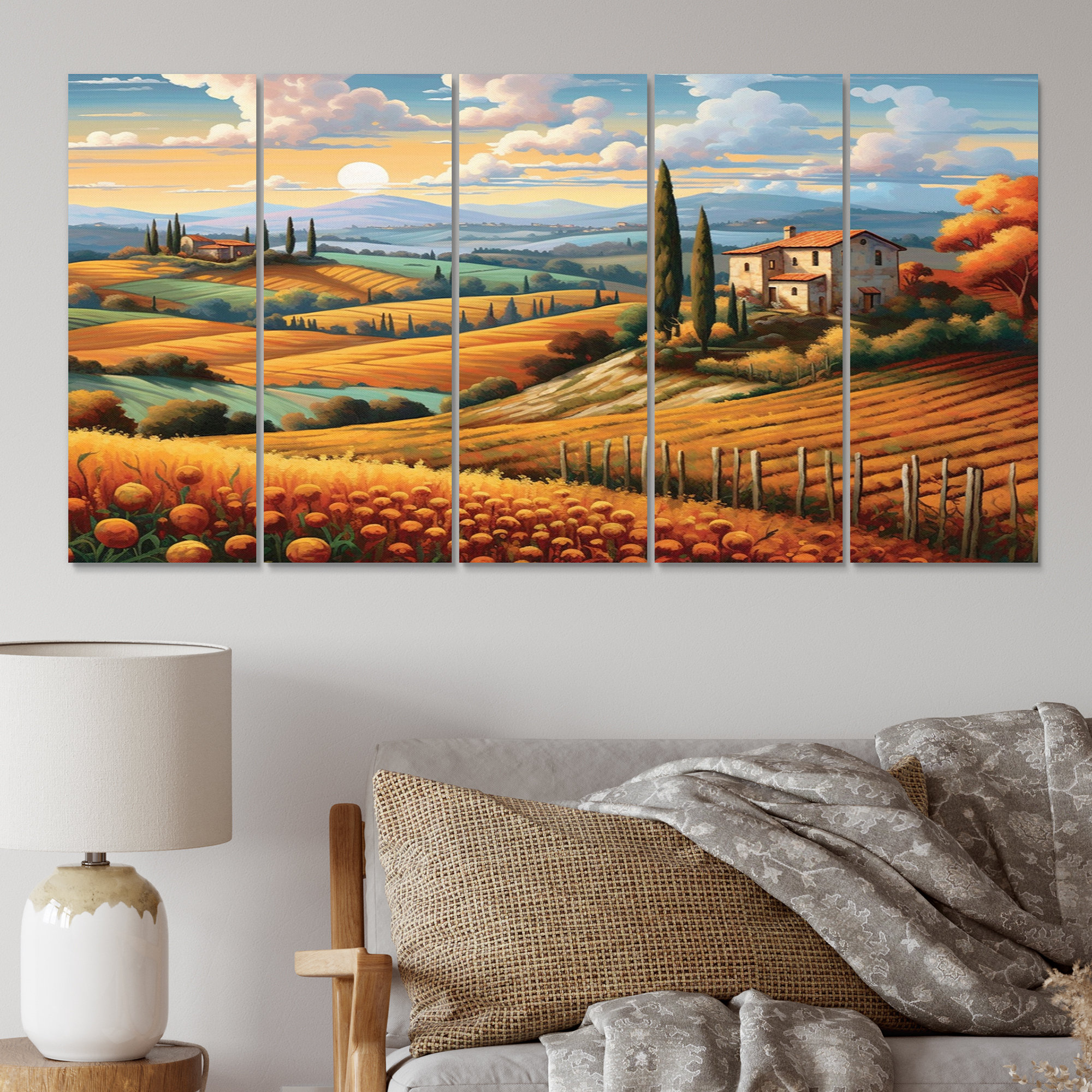 August Grove® Picturesque Fields I - Countryside Metal Wall Decor Set ...