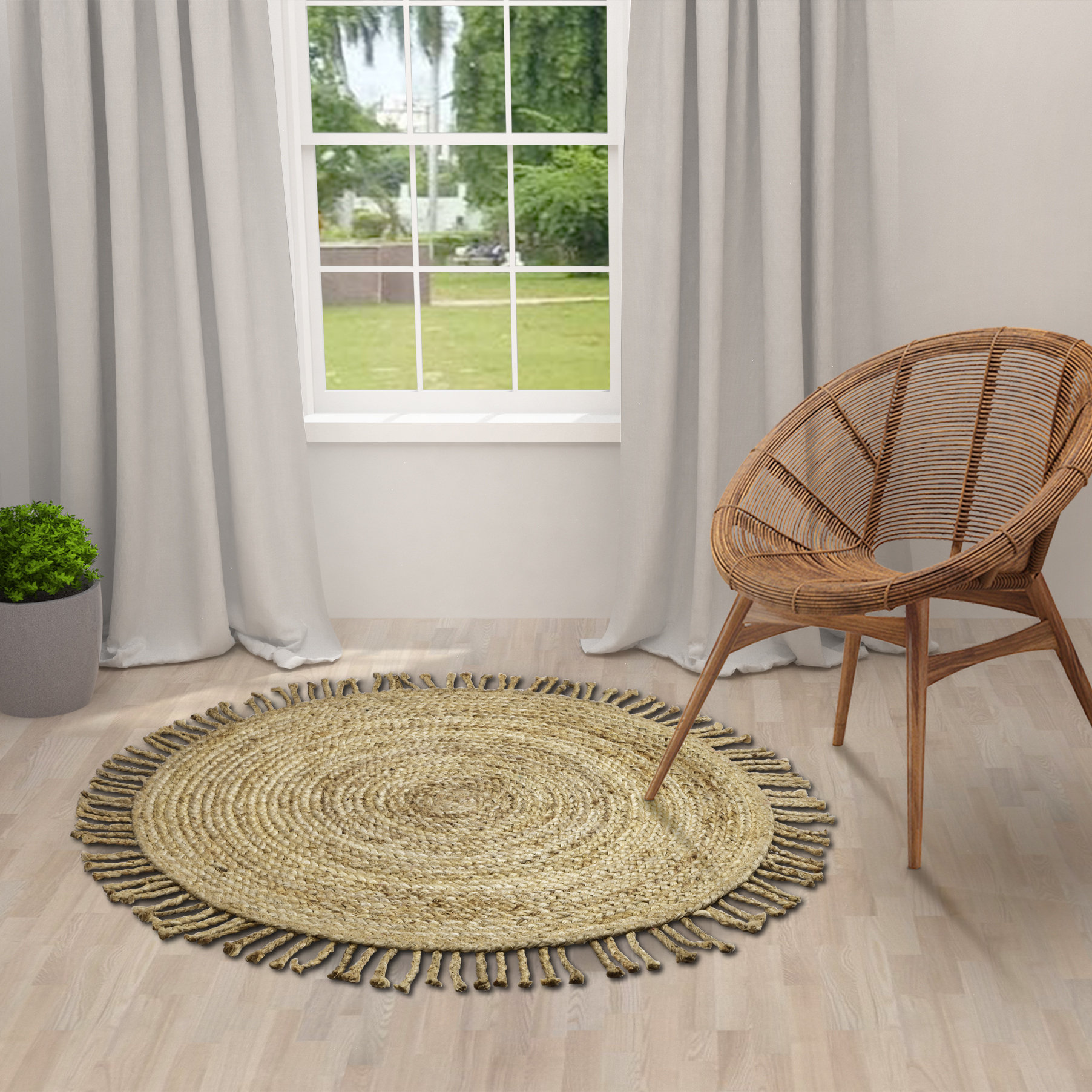 Bay Isle Home™ Espana Hand Braided Jute Rug Natural Round 40" - Wayfair ...