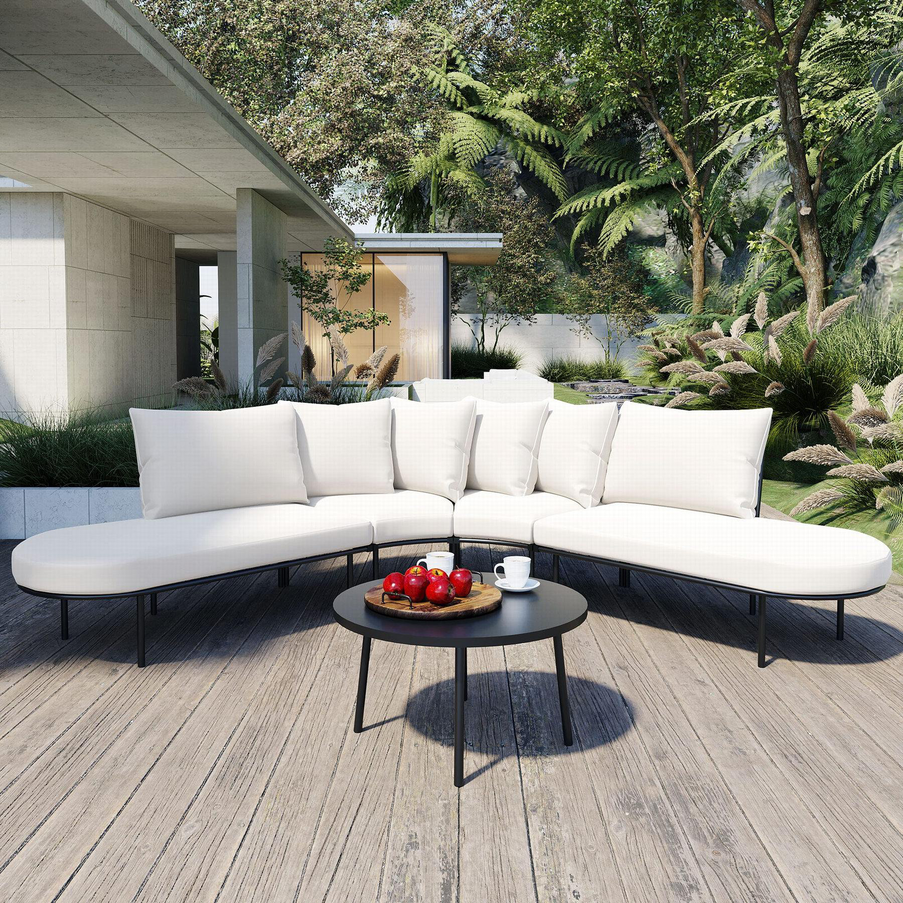 George Oliver Gossamer 6-Person All Weather Iron Outdoor Conversation ...