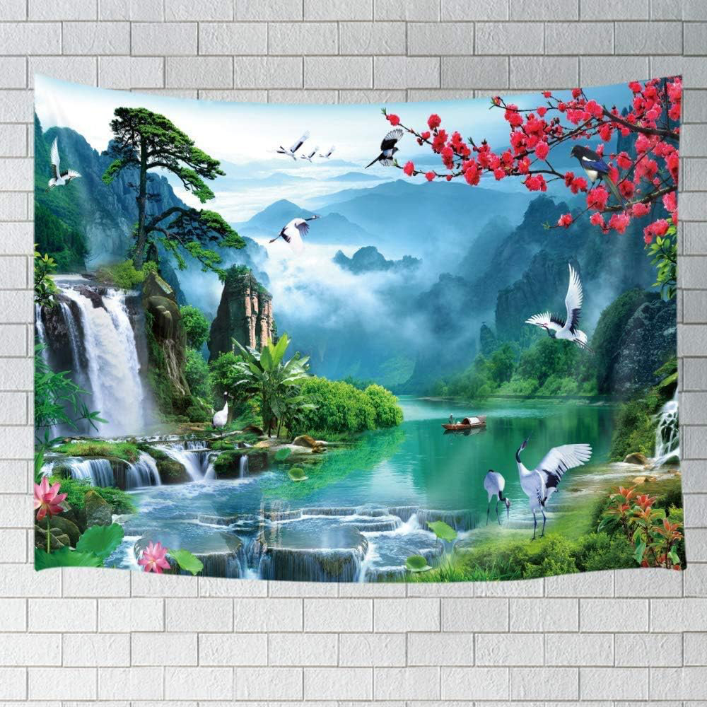 Loon Peak® Japanese Tapestry Wall Hanging, Asian Anime Mount Forest ...