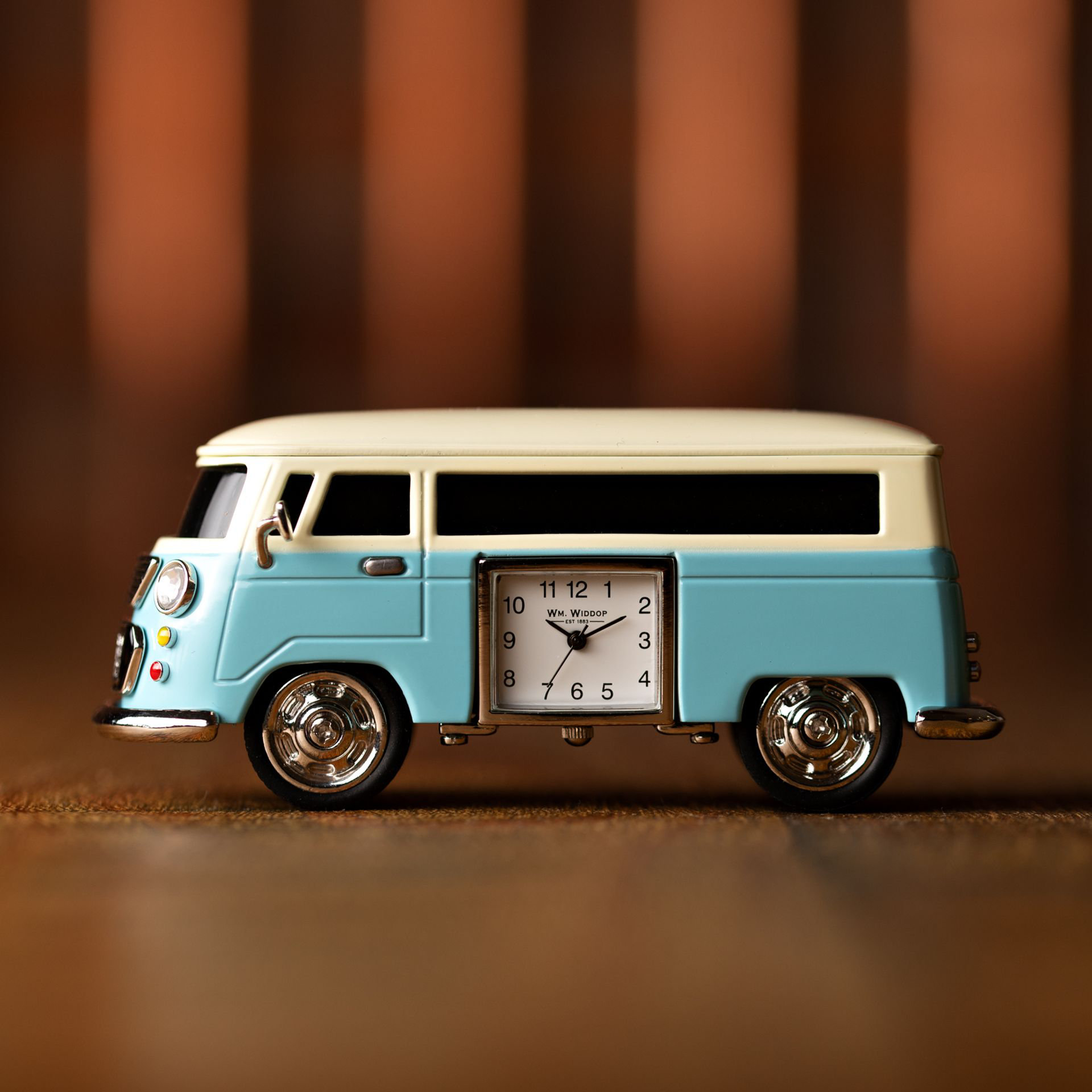 Wm Widdop Analog Metal Quartz Tabletop Clock in Ivory/Blue | Wayfair.co.uk