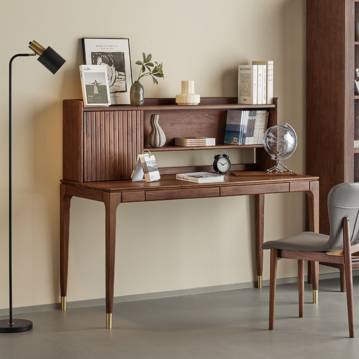 Feel High Pillows Rectangle Secretary Desk with and Cabinet | Wayfair