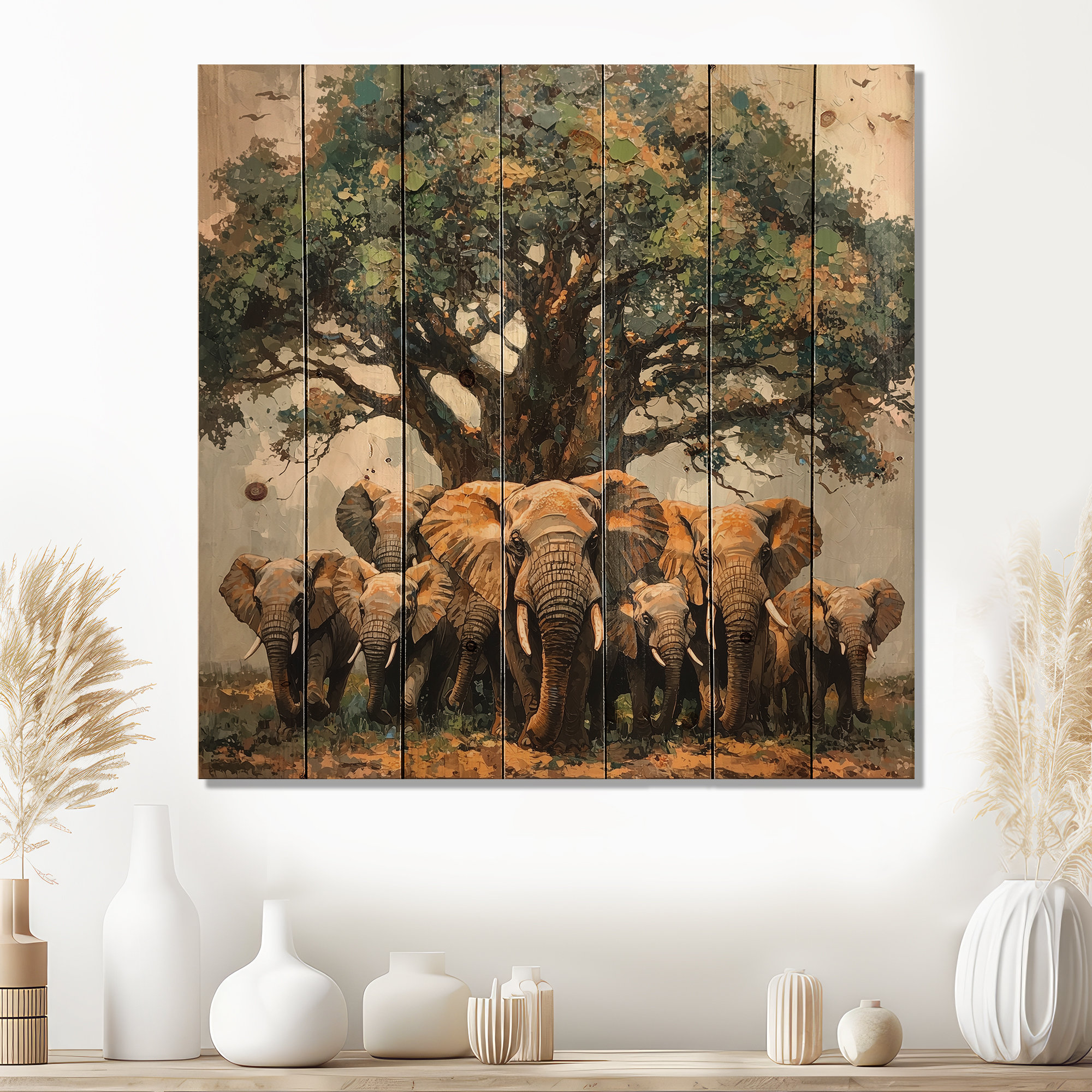 Ophelia & Co. African Elephants By The Baobab Tree III - Elephant ...