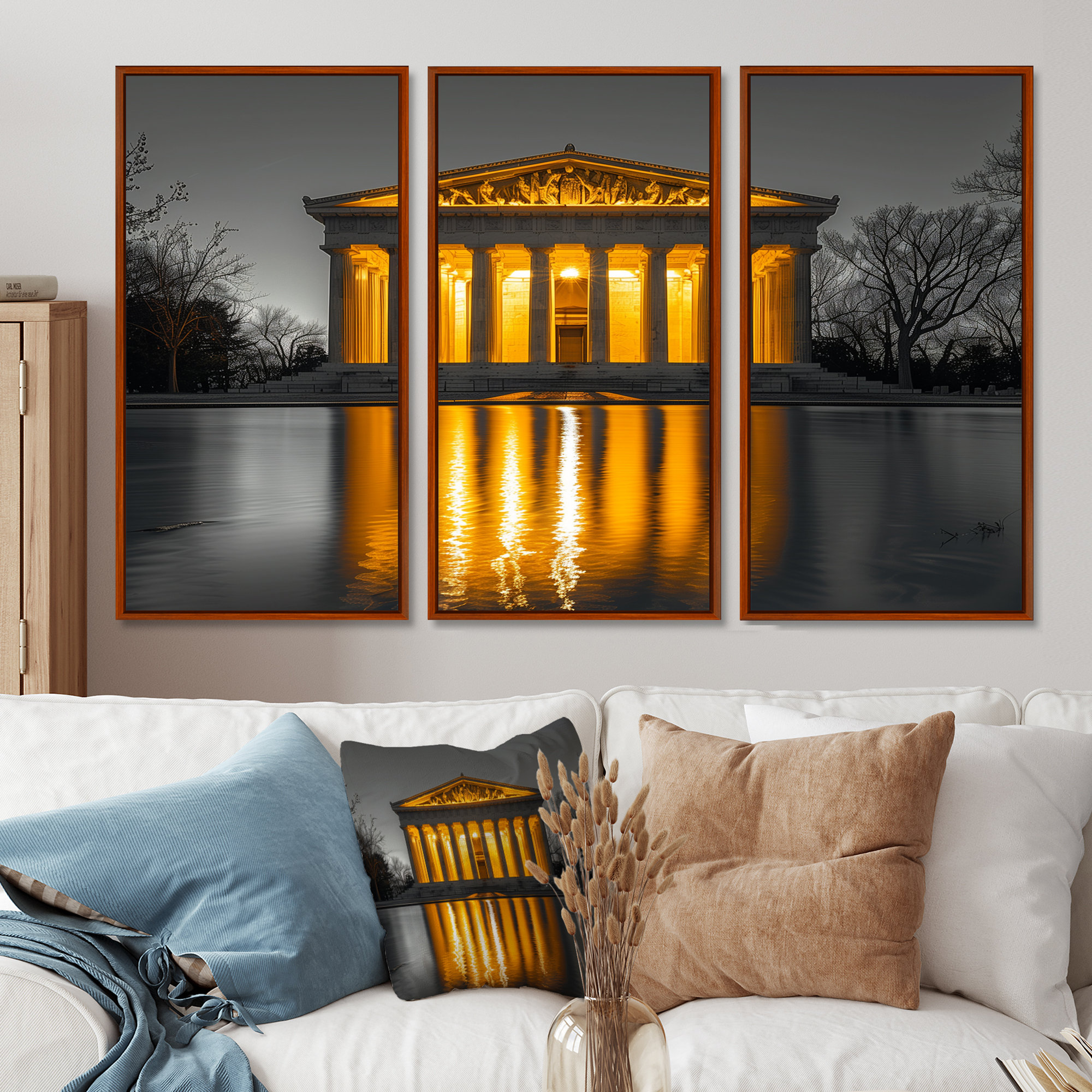 Lark Manor™ Yellow Grey Winter Lincoln Memorial Monument Photo ...