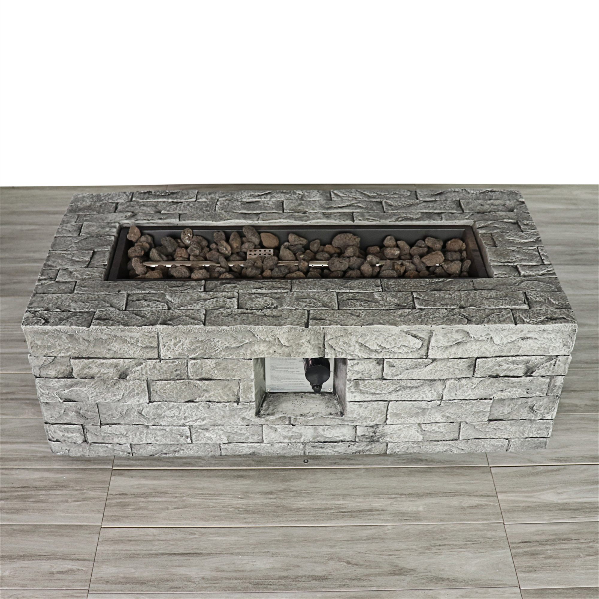 ALPHANEO Fibre Reinforced Concrete Propane/Natural Gas Fire Pit Table ...
