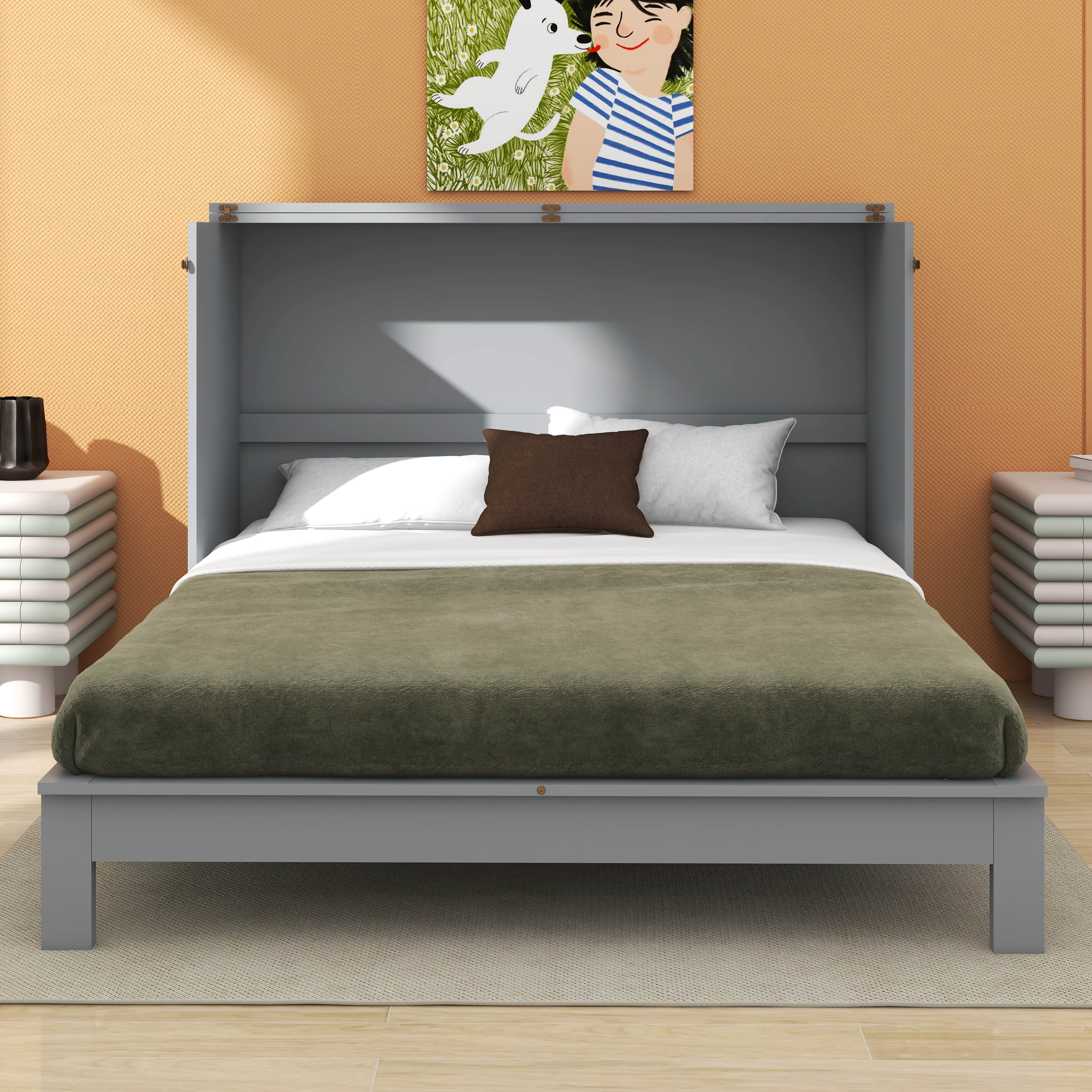 Red Barrel Studio® Murphy Bed With Large Drawers | Wayfair