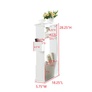 Ebern Designs Zeke Narrow Magazine Side Table with Shelf and Storage ...