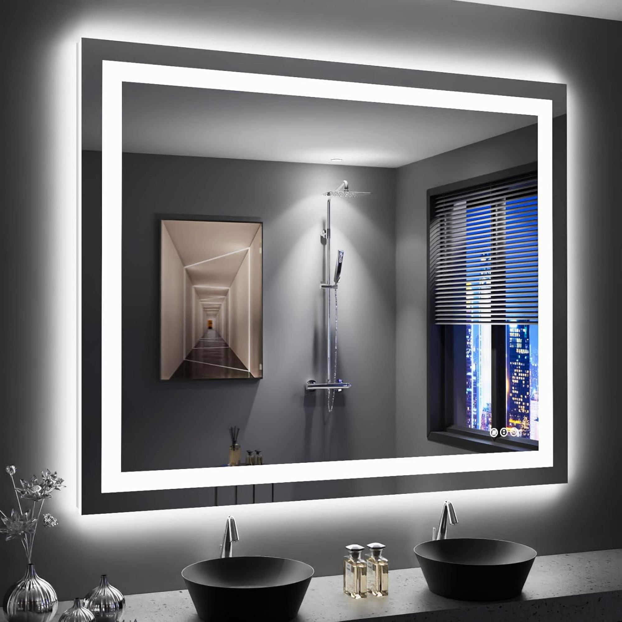 Wrought Studio™ Anti-fog Led Bathroom Mirror Glass Modern Style Ip54 ...