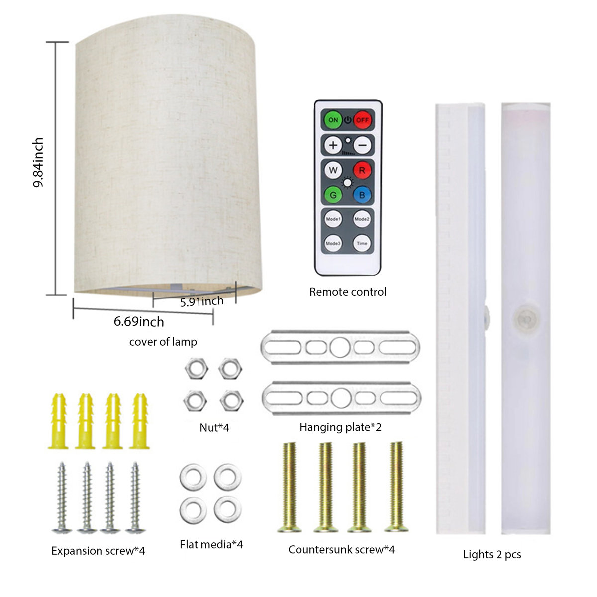 Hokku Designs Devynne Wall Sconces 16 RGB Color Changing Brighter LED ...