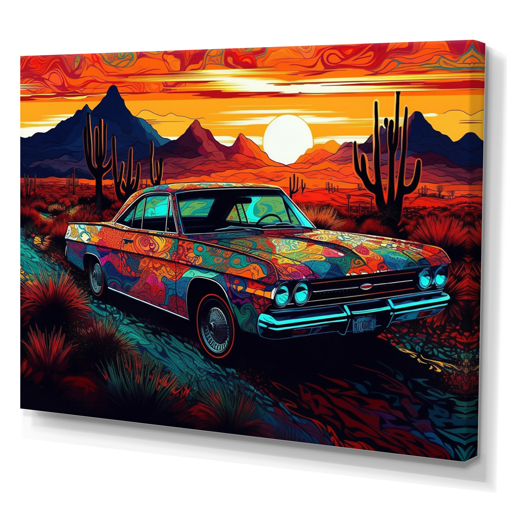 Red Barrel Studio Marnique Orange And Yellow Muscle Car Melodies On ...