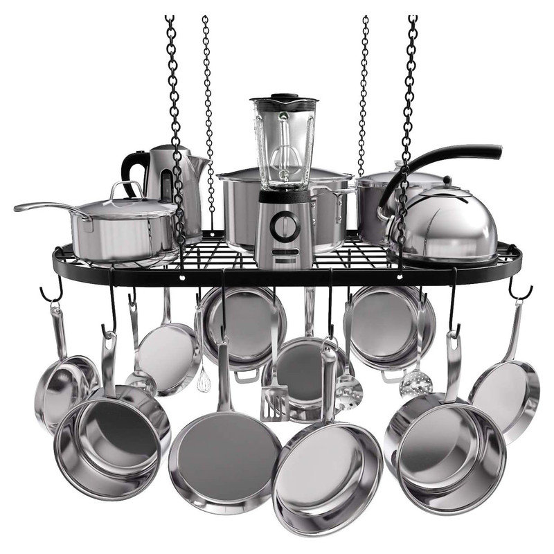 Prep & Savour Heavy-Duty Hanging Pot Rack - 33x17 Inches - Stylish ...
