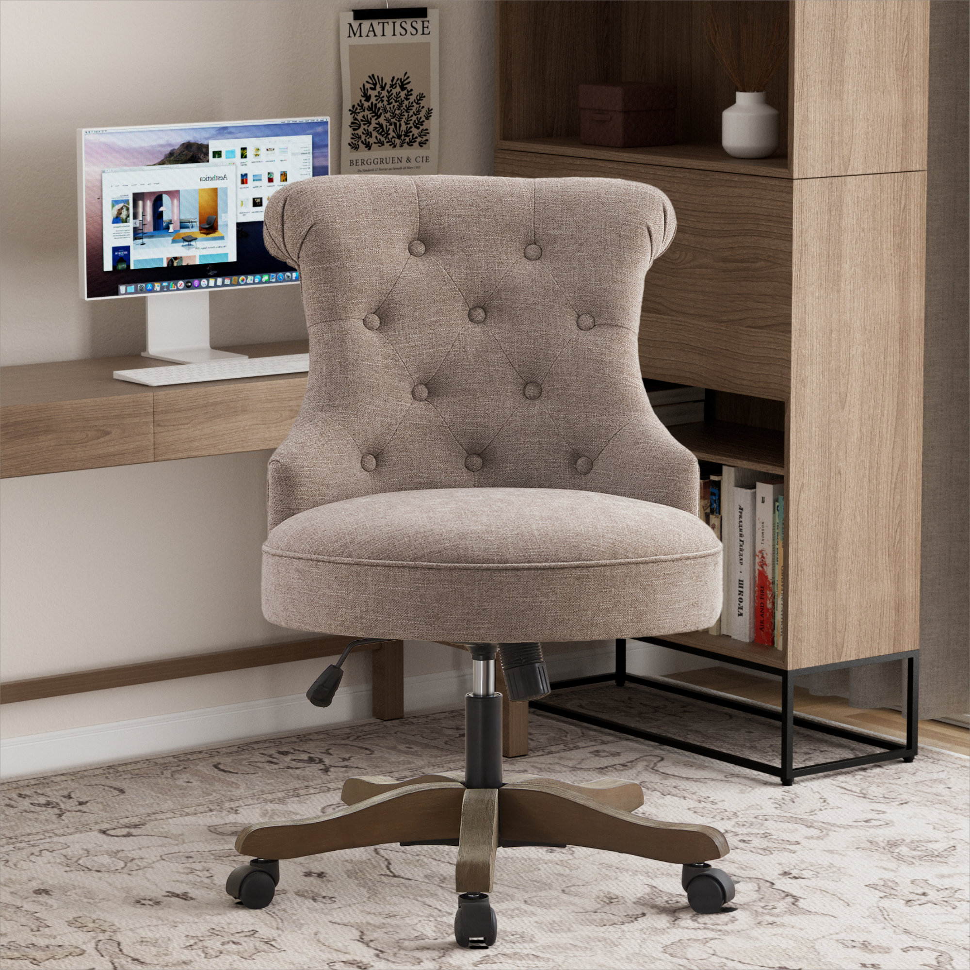 Lark Manor™ Asyra Swivel Linen Task Chair & Reviews | Wayfair