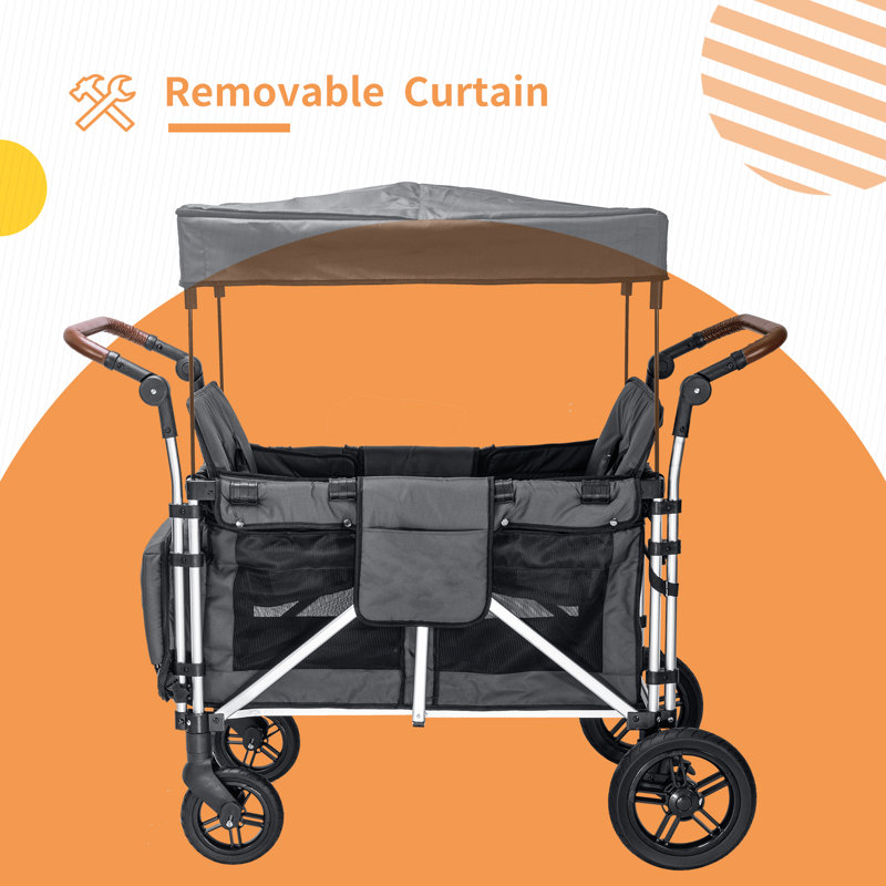 linor Stroller Wagon for 2 Kids, Cart Featuring 2 High Seat with 5 ...