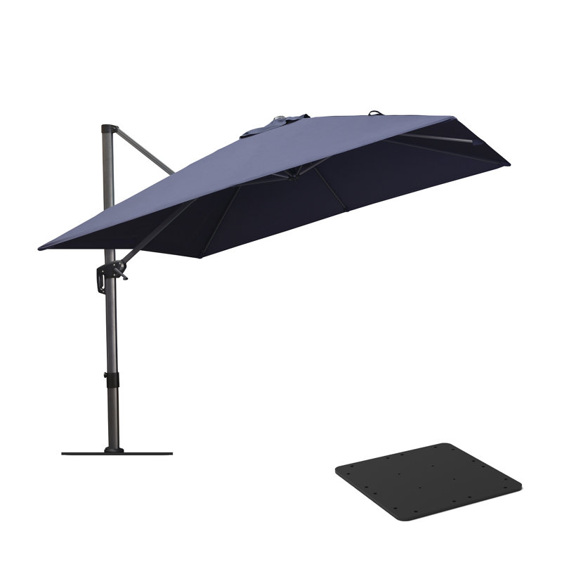 Purple Leaf Outdoor 120'' Cantilever Square Umbrella With Steel Plate ...