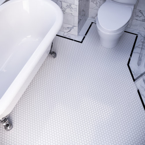 Supreme Tile Tiny 1" x 1" Porcelain Mosaic Wall & Floor Tile & Reviews ...