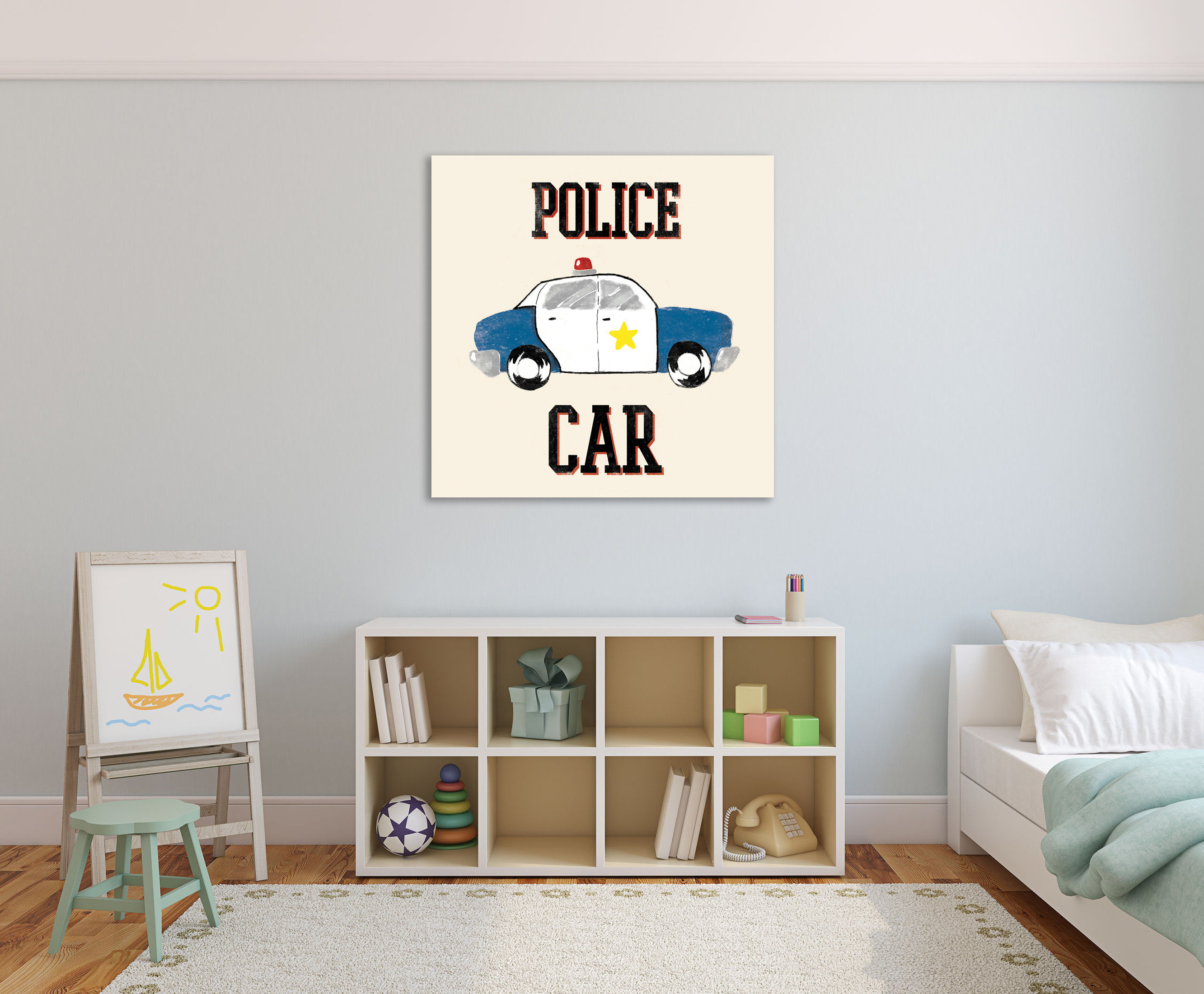 Trinx "Police Car" Gallery Wrapped Canvas By Jace Grey | Wayfair