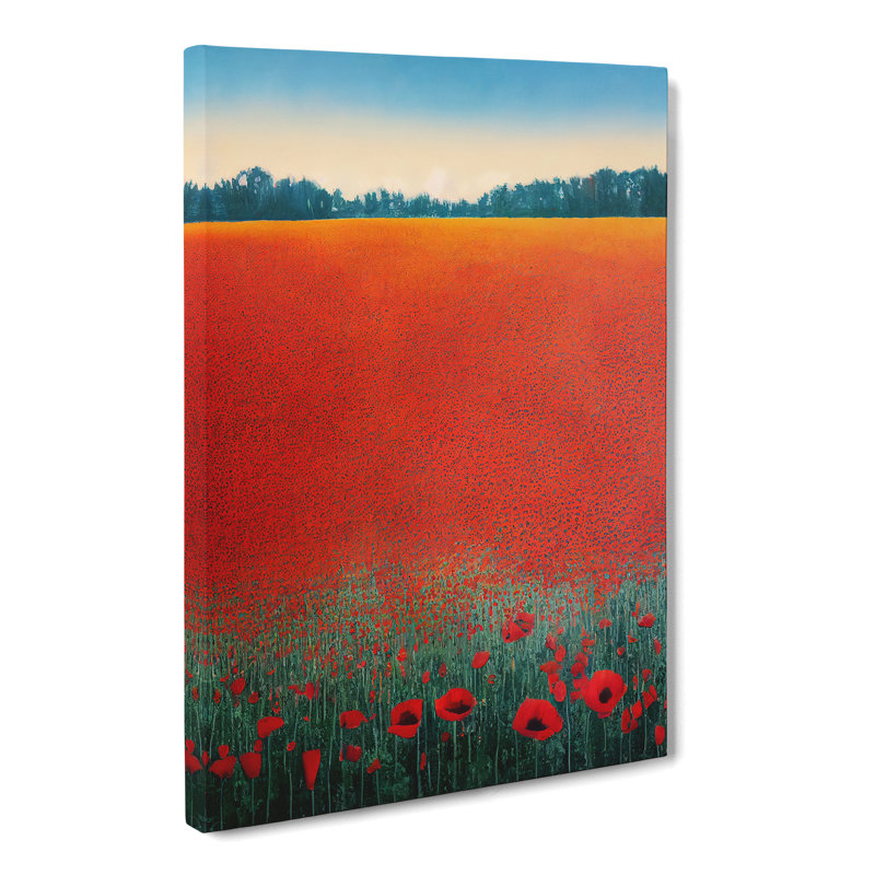 Marlow Home Co. Nuzzo Poppy Flower Field Vol.3 - Wrapped Canvas ...