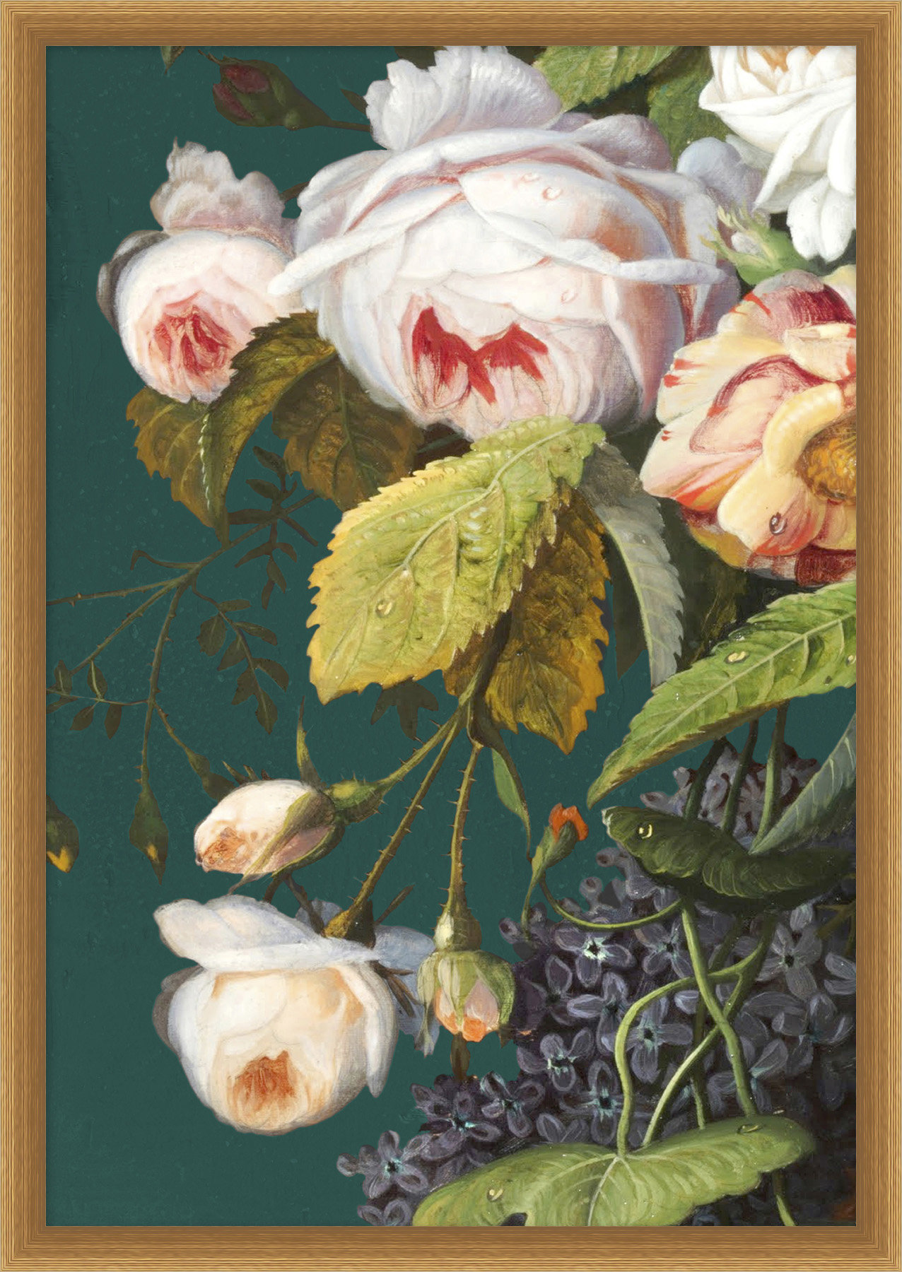 Lillian August Baroque Bouquet 2' Framed Graphic Art Print on Glass ...