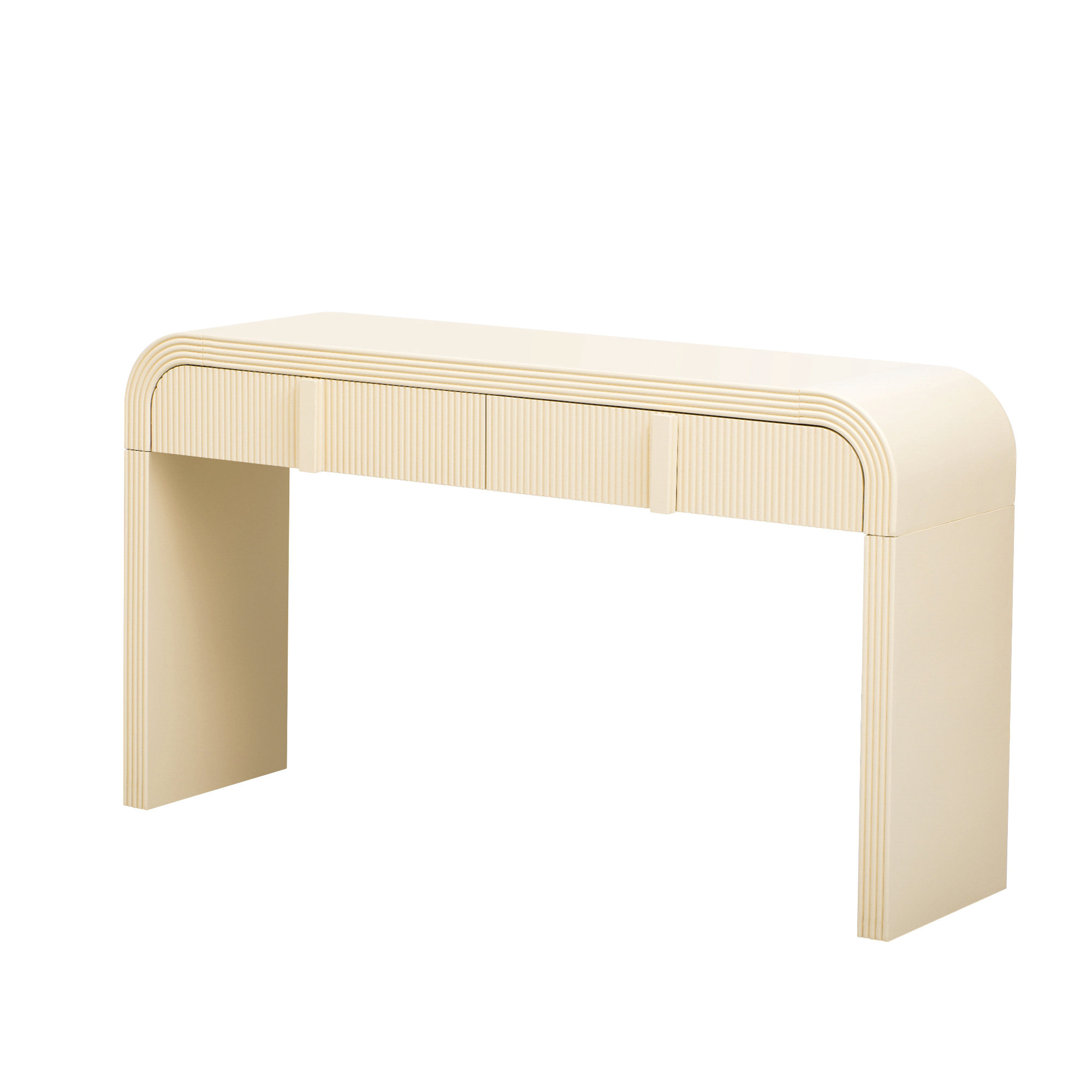 Hokku Designs Modern Console Table With 2 Storage Drawers, Fluted ...