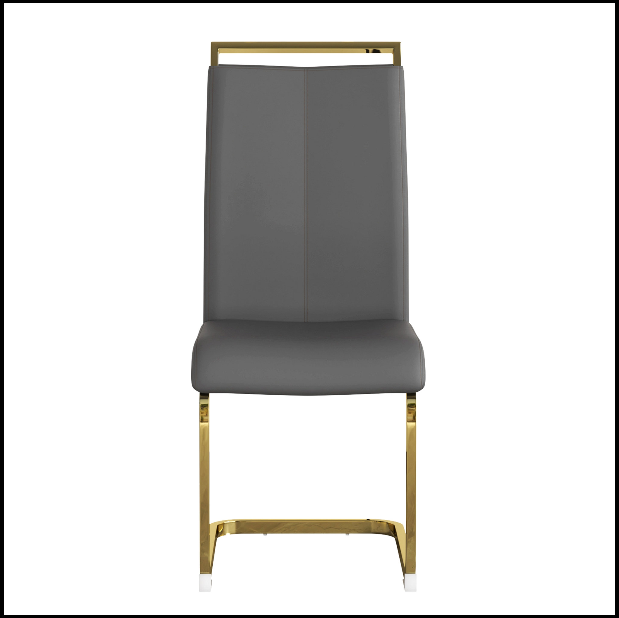 Mercer41 Wivine Metal Upholstered Back Side Chair in Gray | Wayfair