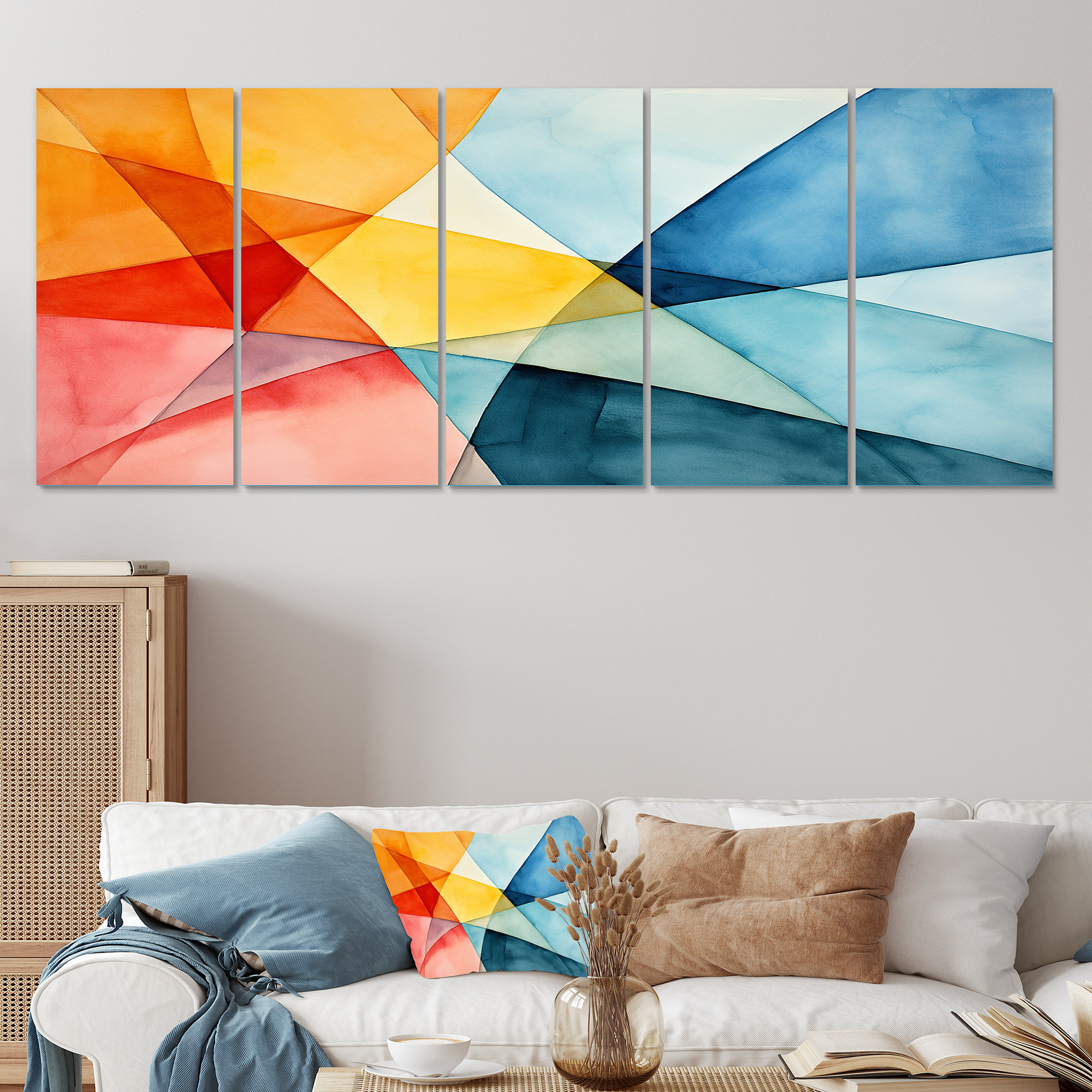 George Oliver Pastel Colors Contrasting Geometric Composition I ...