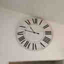 Gracie Oaks Estelle Round French Country Shiplap Farmhouse Wall Clock ...