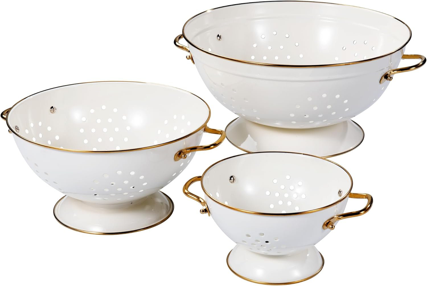 Stock Preferred 3-piece Metal Colander Set (1, 3.5, 5 Qt) | Wayfair