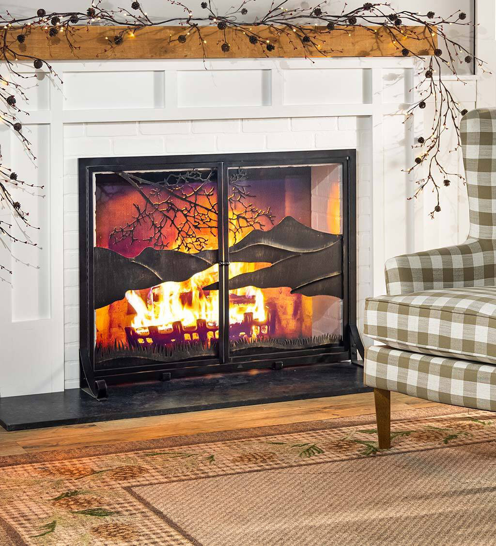 Plow & Hearth 1 Panel Steel Fireplace Screen | Wayfair