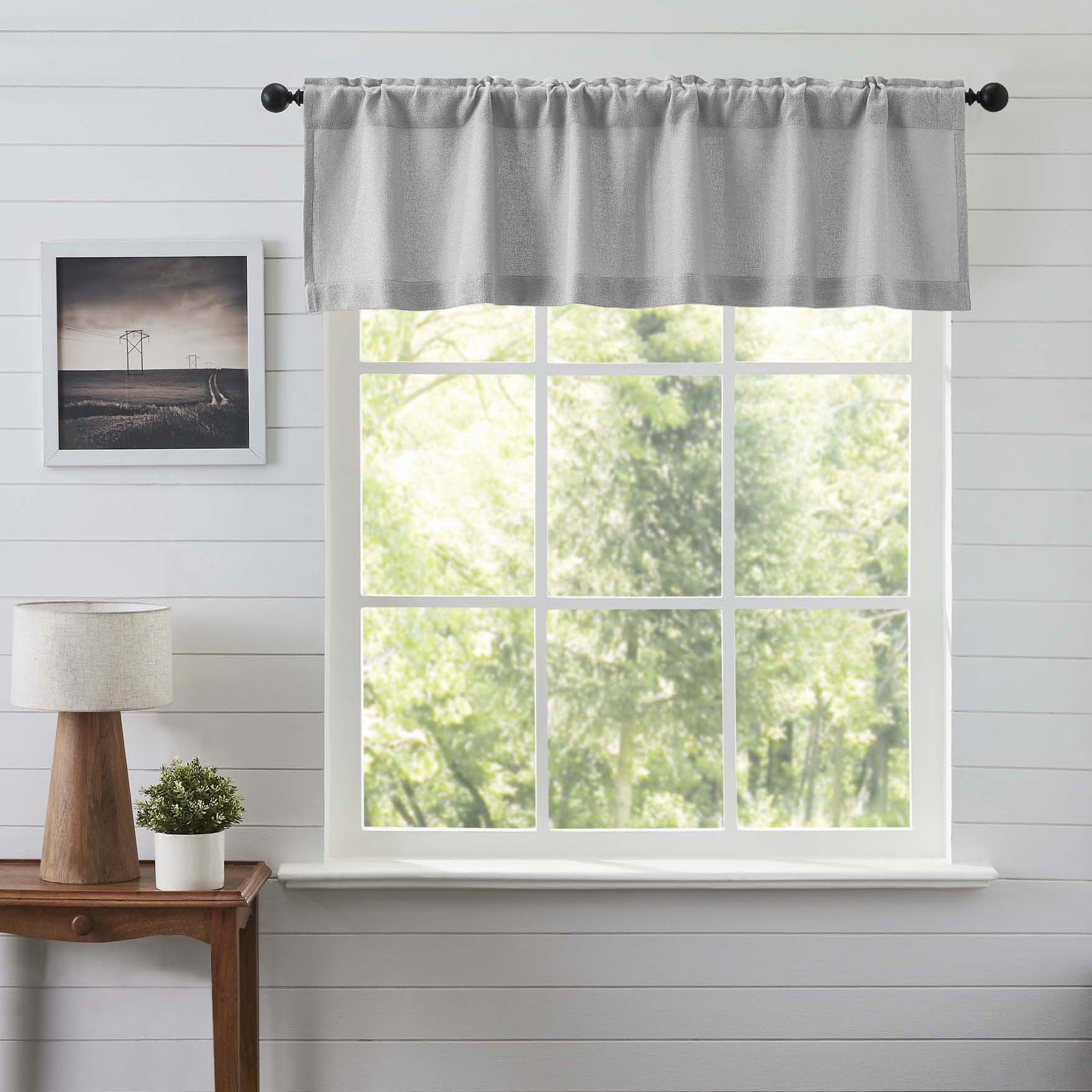 Latitude Run® Burlap Dove Grey Valance & Reviews | Wayfair