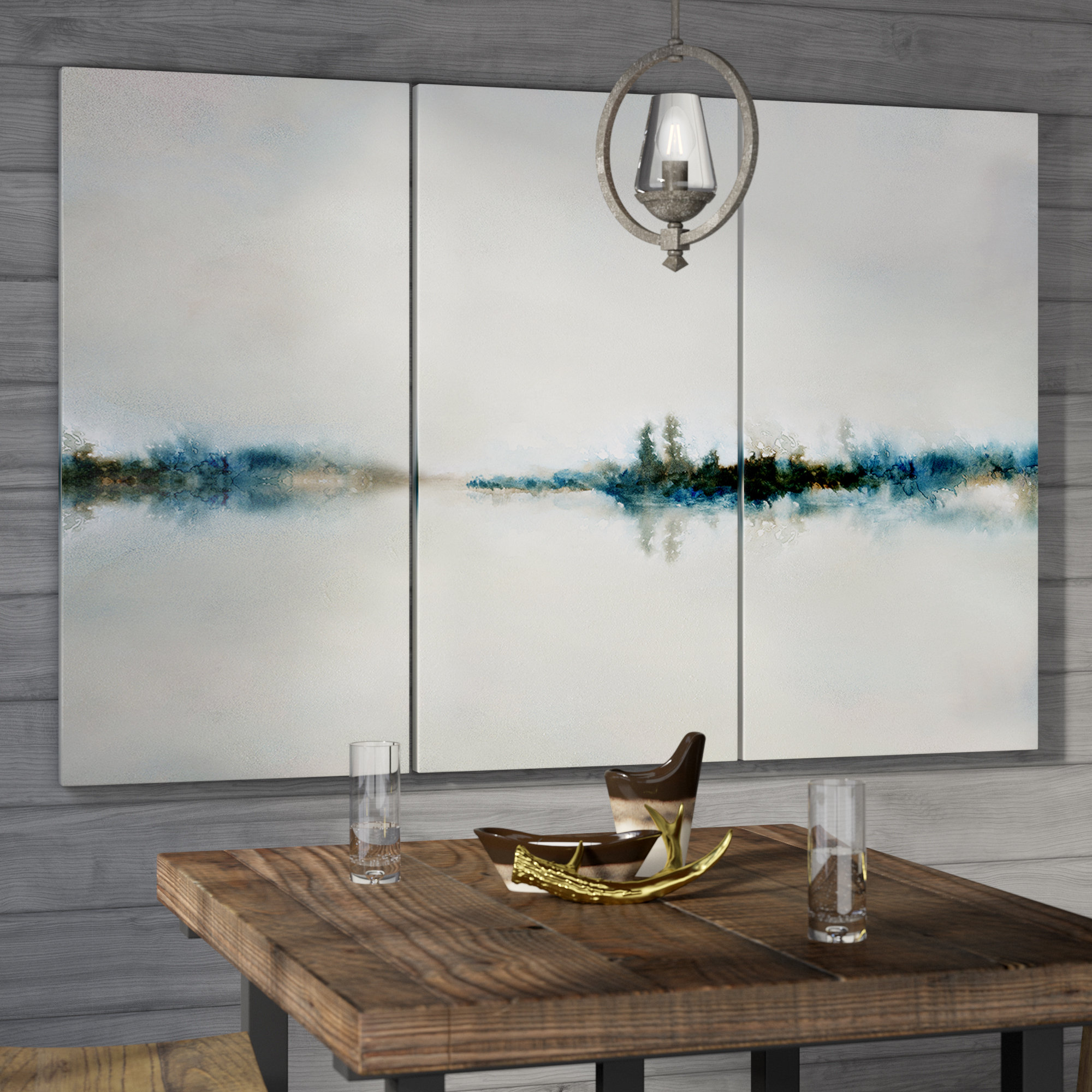 Union Rustic Calm Morning - 3 Piece Multi-Piece Image on Canvas ...