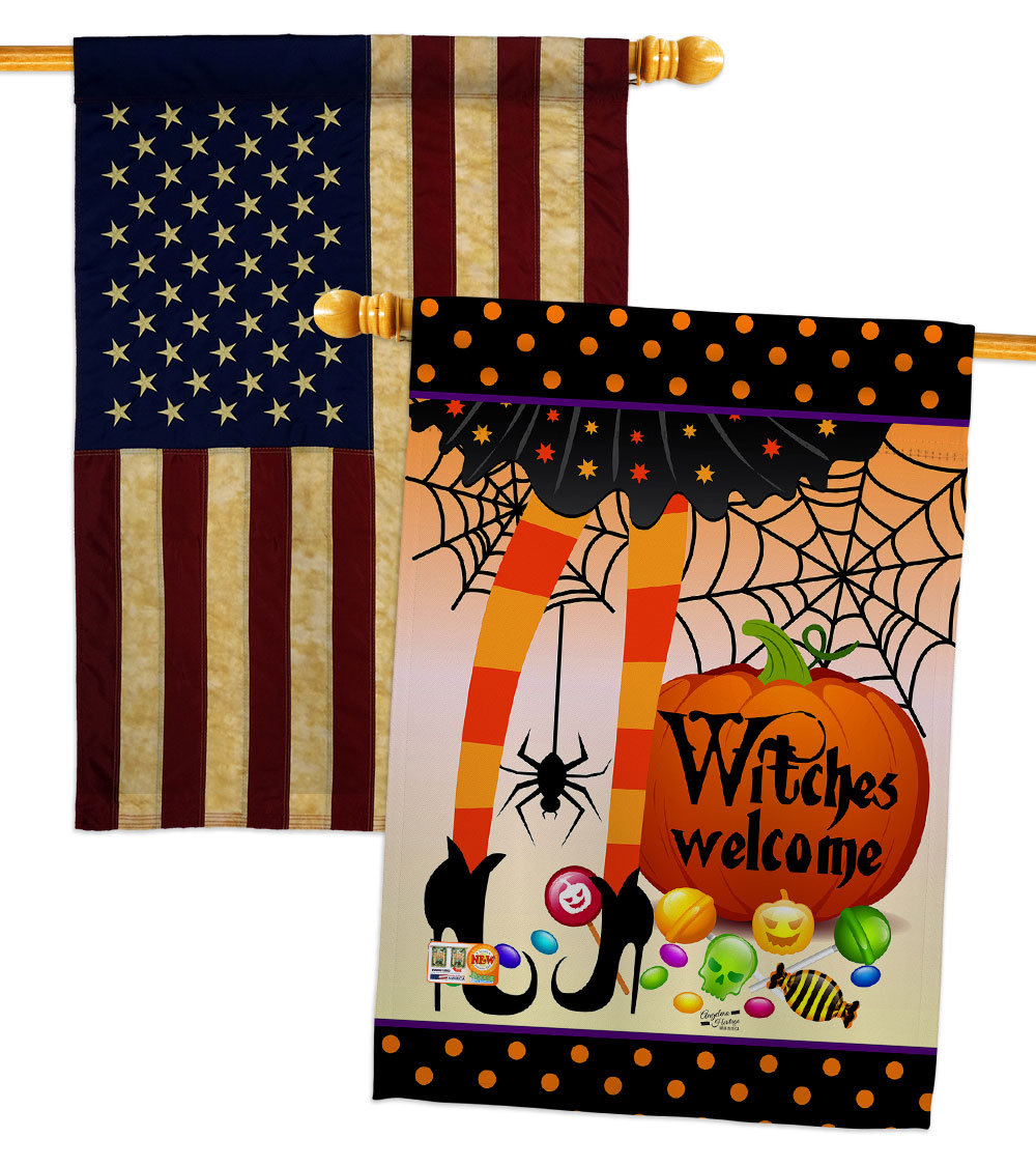 Angeleno Heritage Witches Welcome House Flags Pack Halloween Fall Yard ...