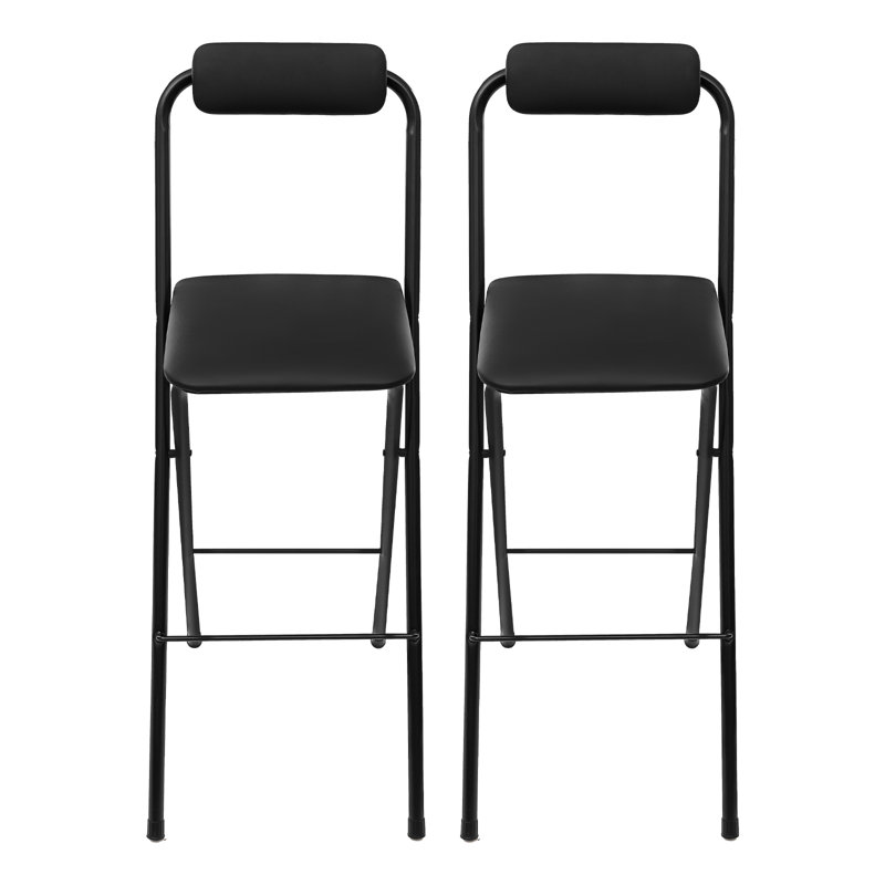 Latitude Run® Portable Folding Bar Stool With Backrest (2 Pcs, 29 ...