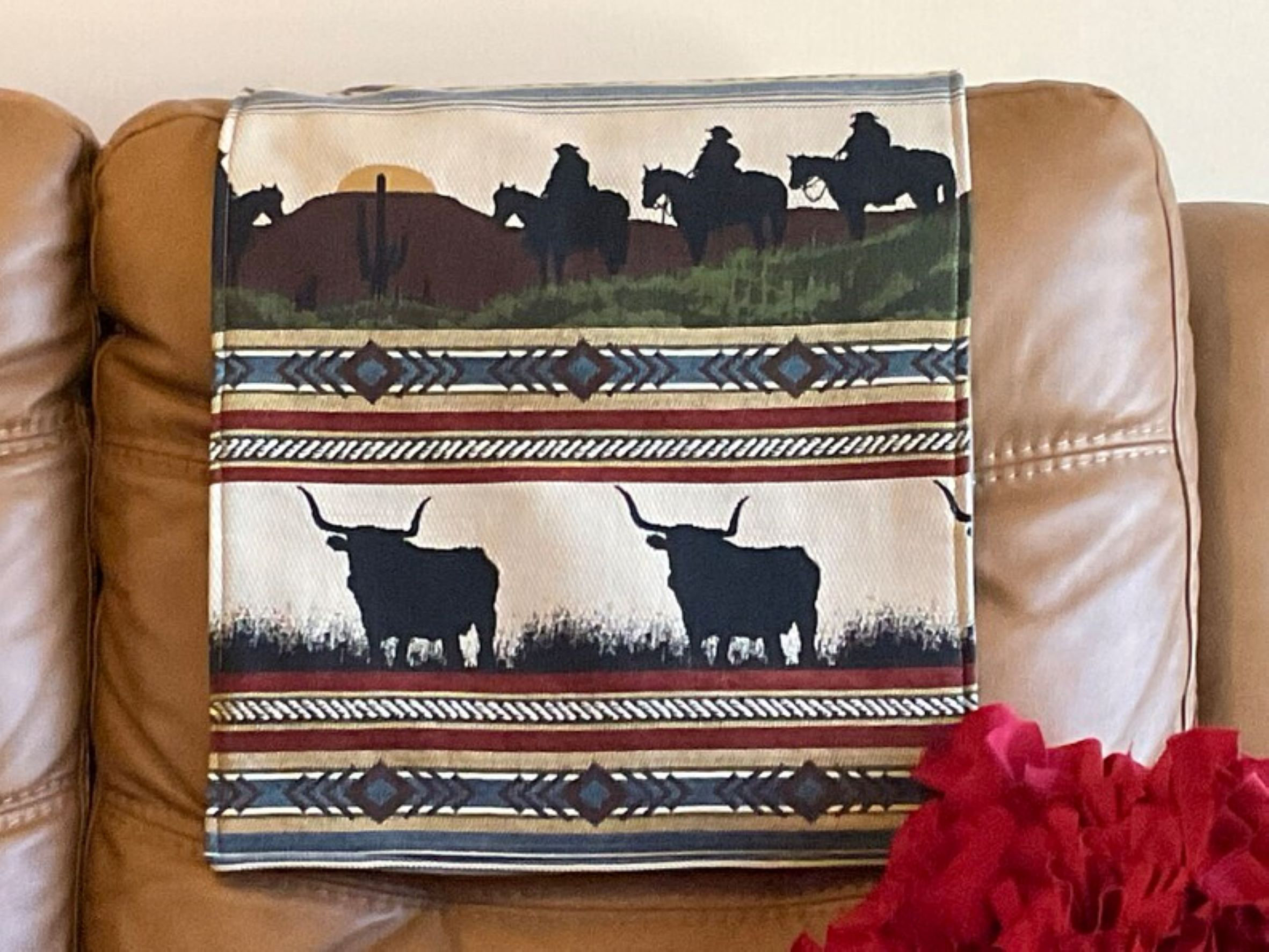Millwood Pines Western Headrest Box Cushion Slipcover | Wayfair