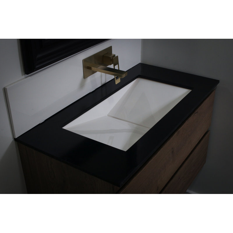 Marble-Lite 14'' Gloss White Polymarble Specialty Undermount Bathroom ...