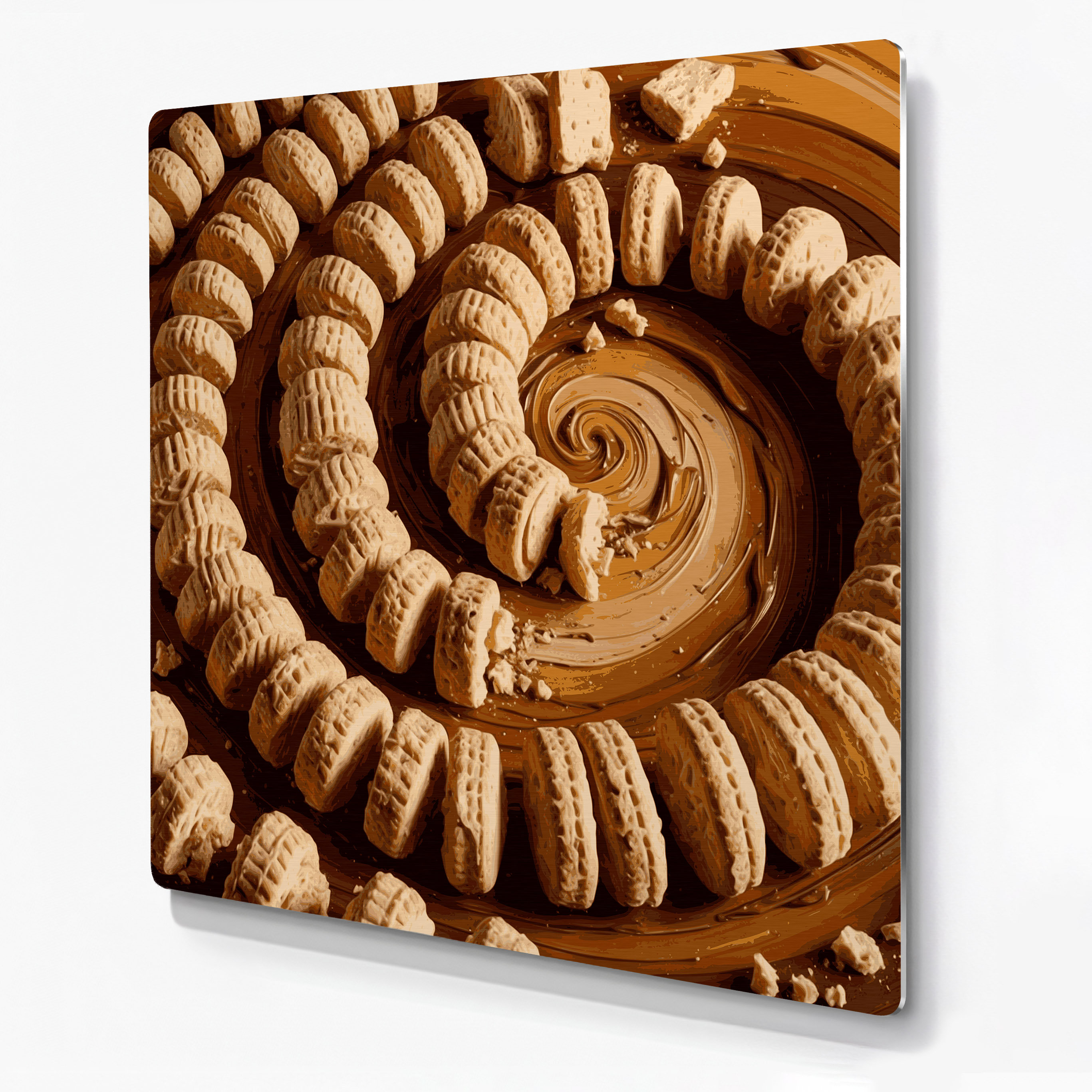 Orren Ellis Desserts Digestive biscuits Brown Metal Wall Art | Wayfair
