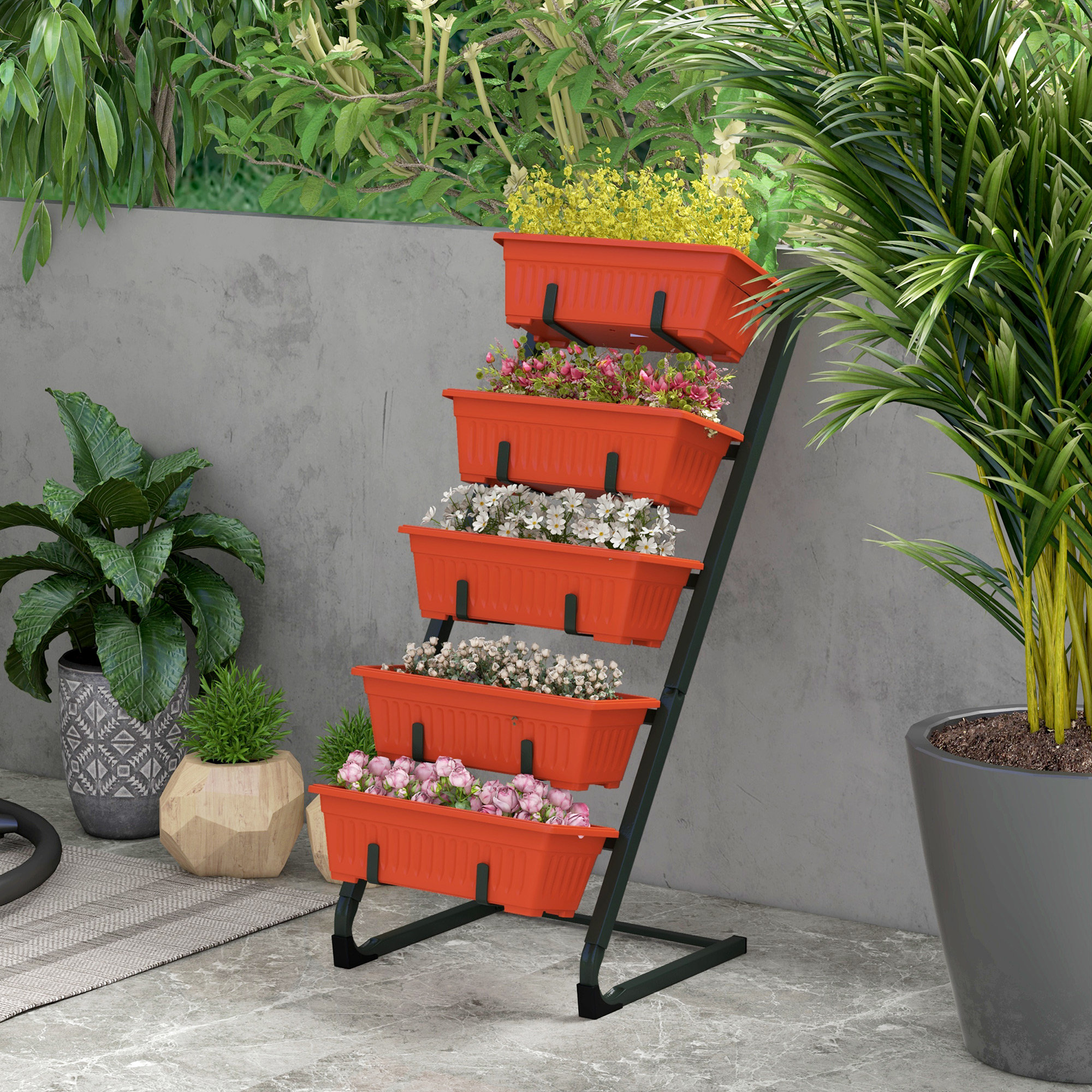 Arlmont & Co. Sevasta Outdoor Vertical Raised Garden Bed with 5 ...