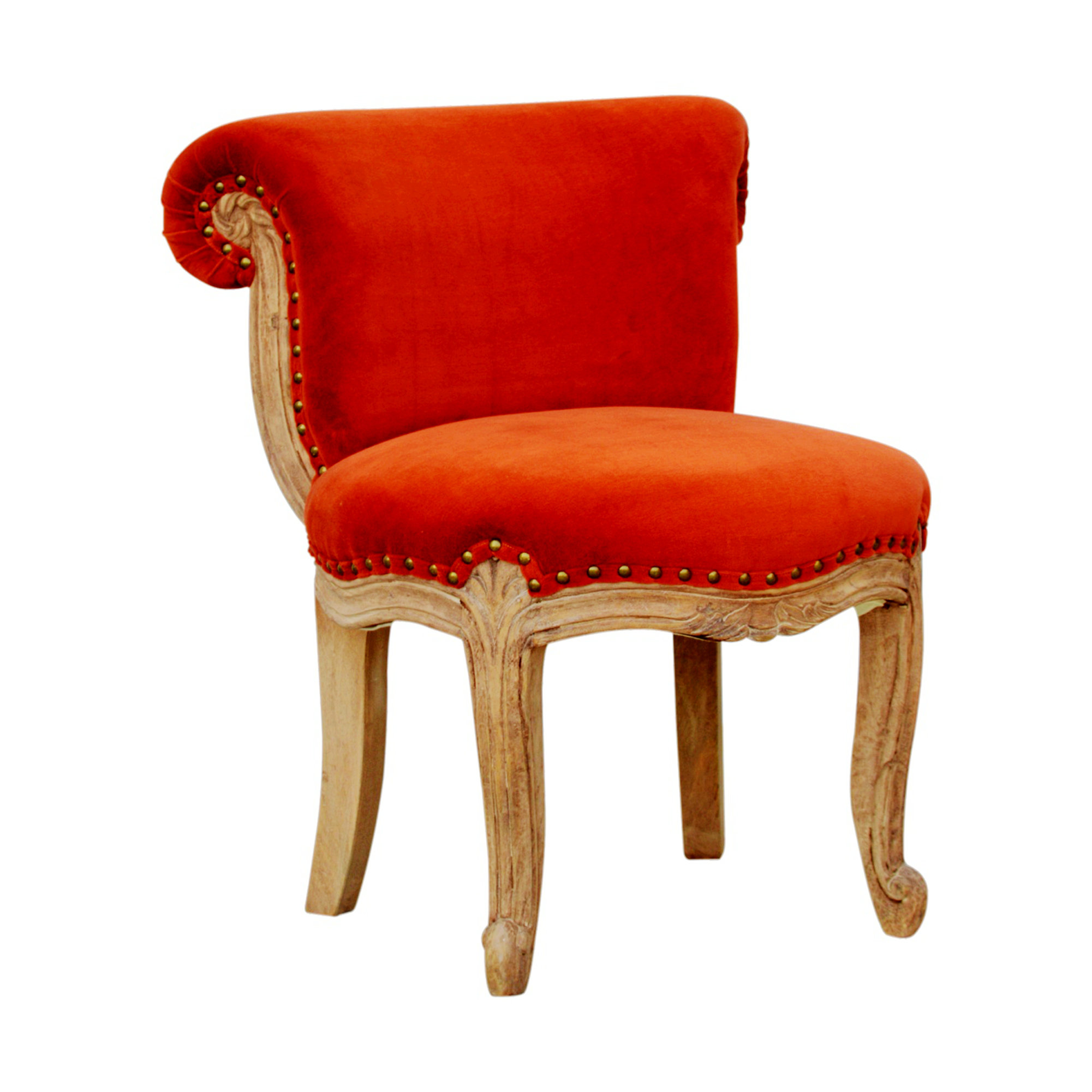 One Allium Way® Brick Red Studded Chair | Wayfair