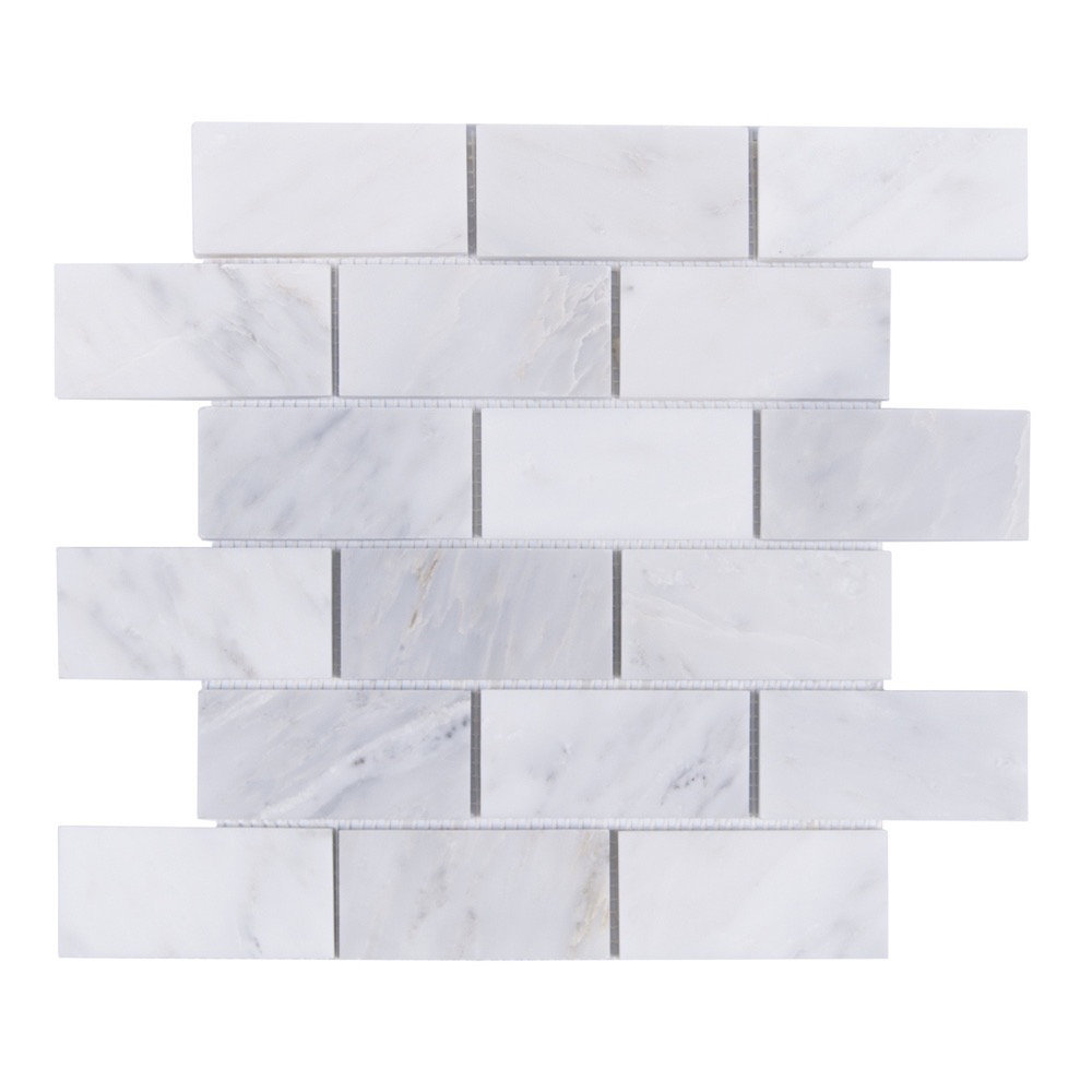 Tile & Top 12" x 12" Marble Brick Joint Mosaic Wall & Floor Tile ...