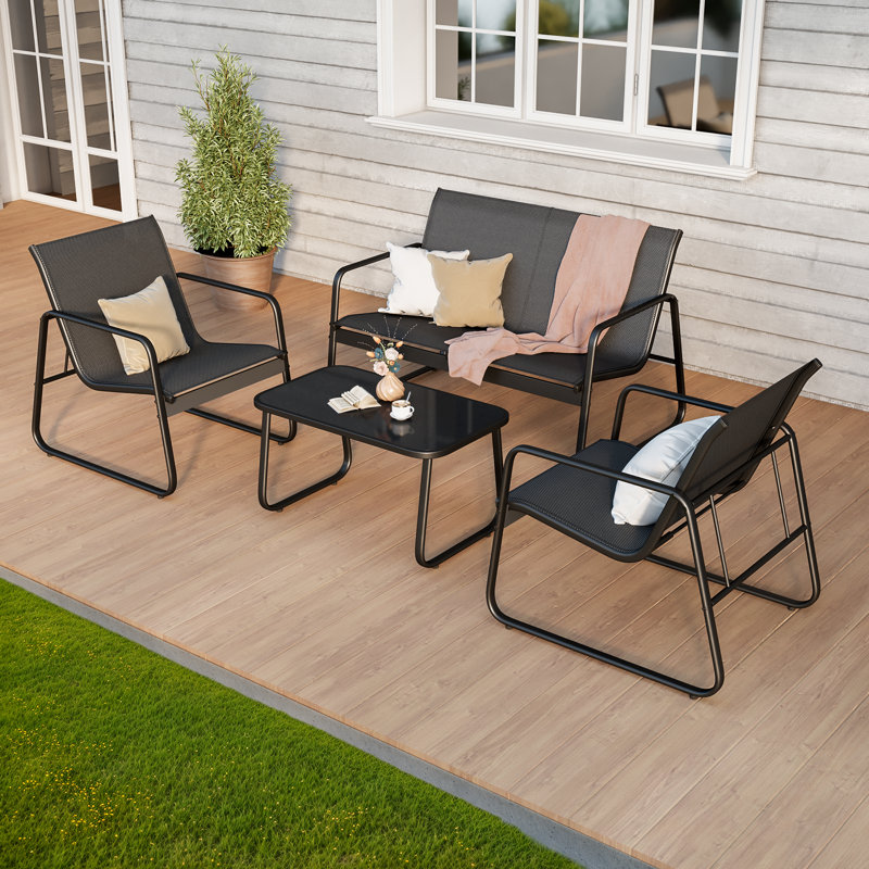 Ebern Designs 4 Piece Patio Conversation Set - Wayfair Canada