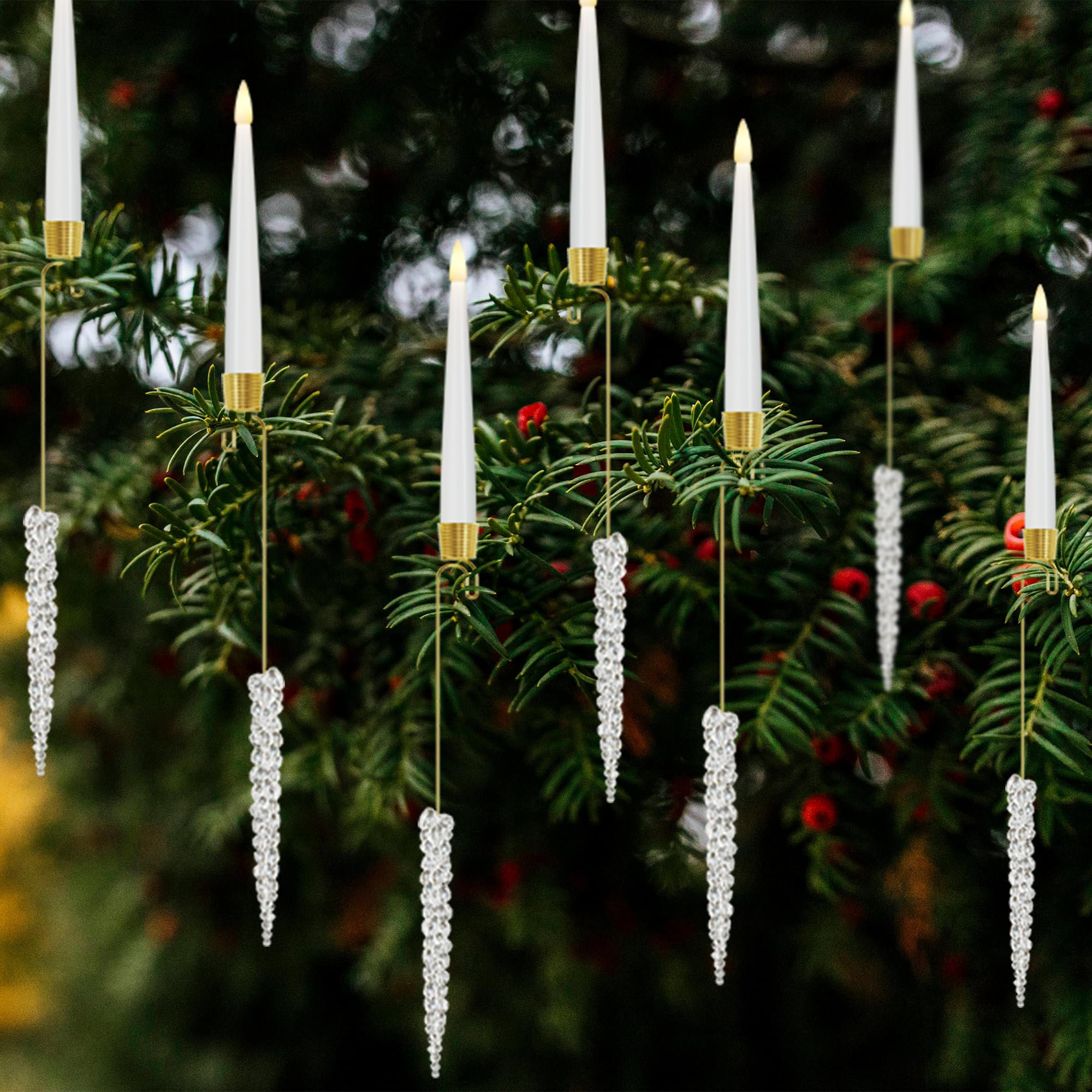 The Holiday Aisle® Christmas Tree Candles With Hooks & Remote - 12 Pack ...