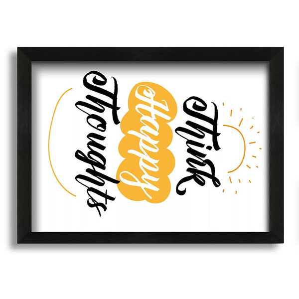 Happy Larry Think Happy Thoughts - Picture Frame Typography on Canvas ...
