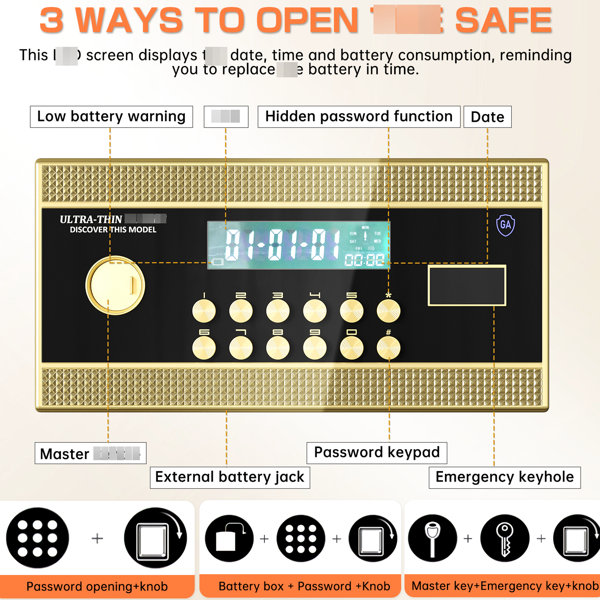 huibaoxiang 7.0 Cubic Feet Digital Coin - Operated Double Door Safe ...