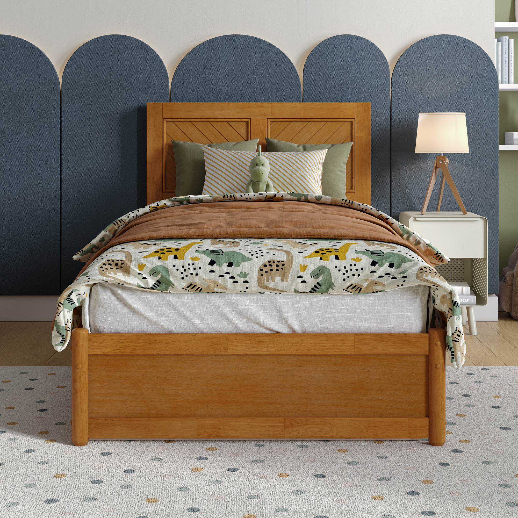Red Barrel Studio® Lamarkus Solid Wood Platform Bed with Footboard ...