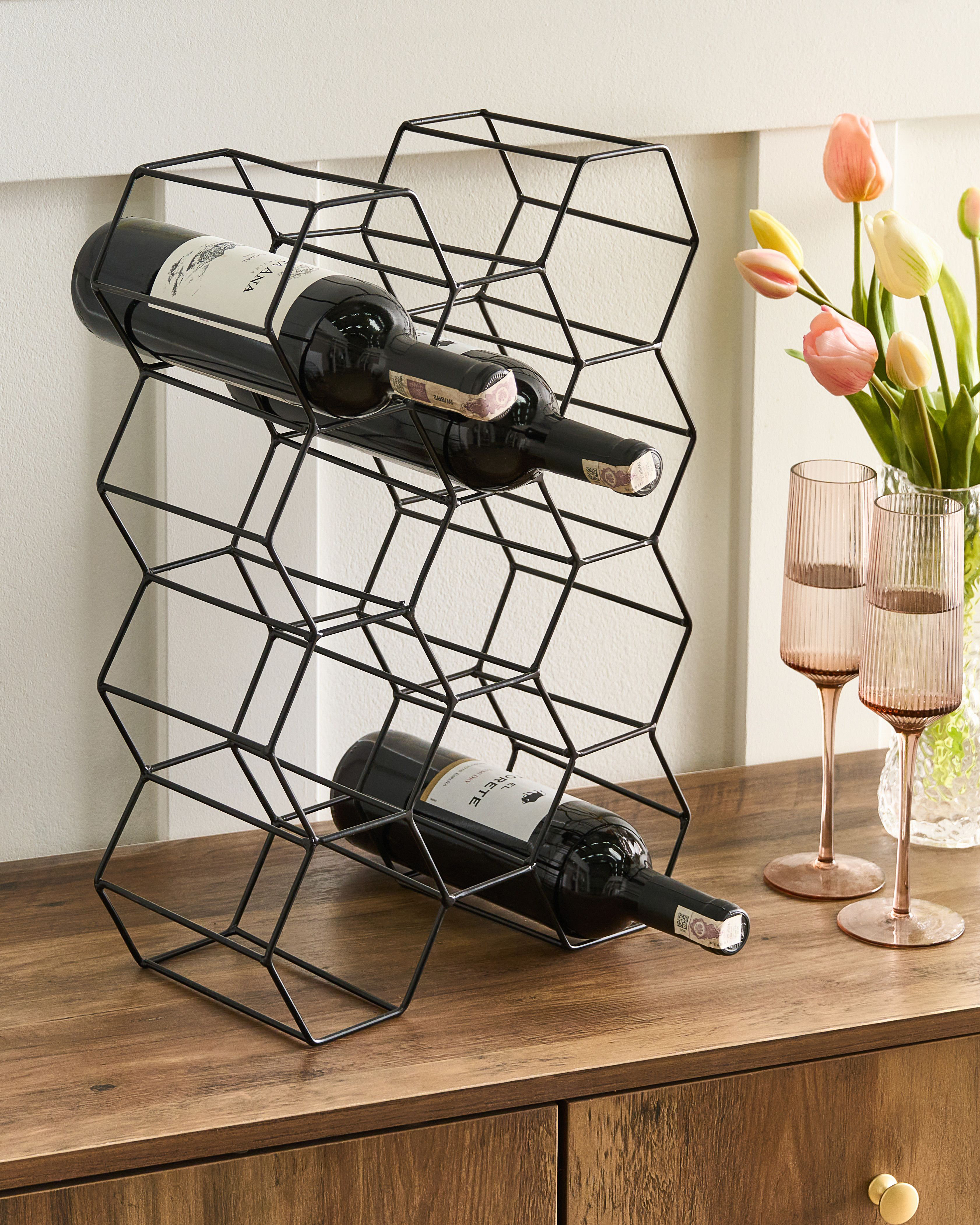 Metro Lane Wine Rack TRALEE Black | Wayfair.co.uk