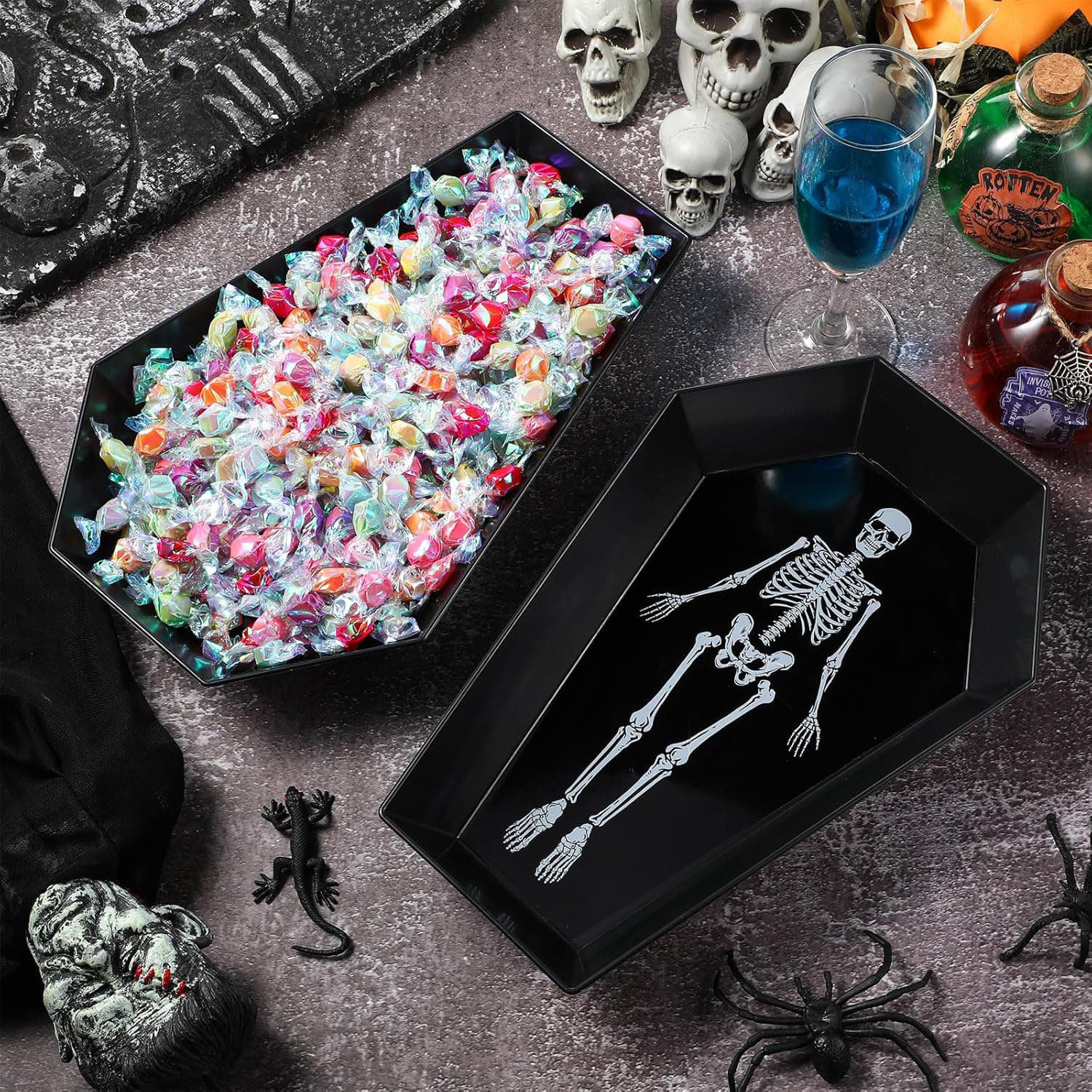 The Holiday Aisle® 2 Pcs Halloween Plastic Coffin Shaped Candy Bowl ...